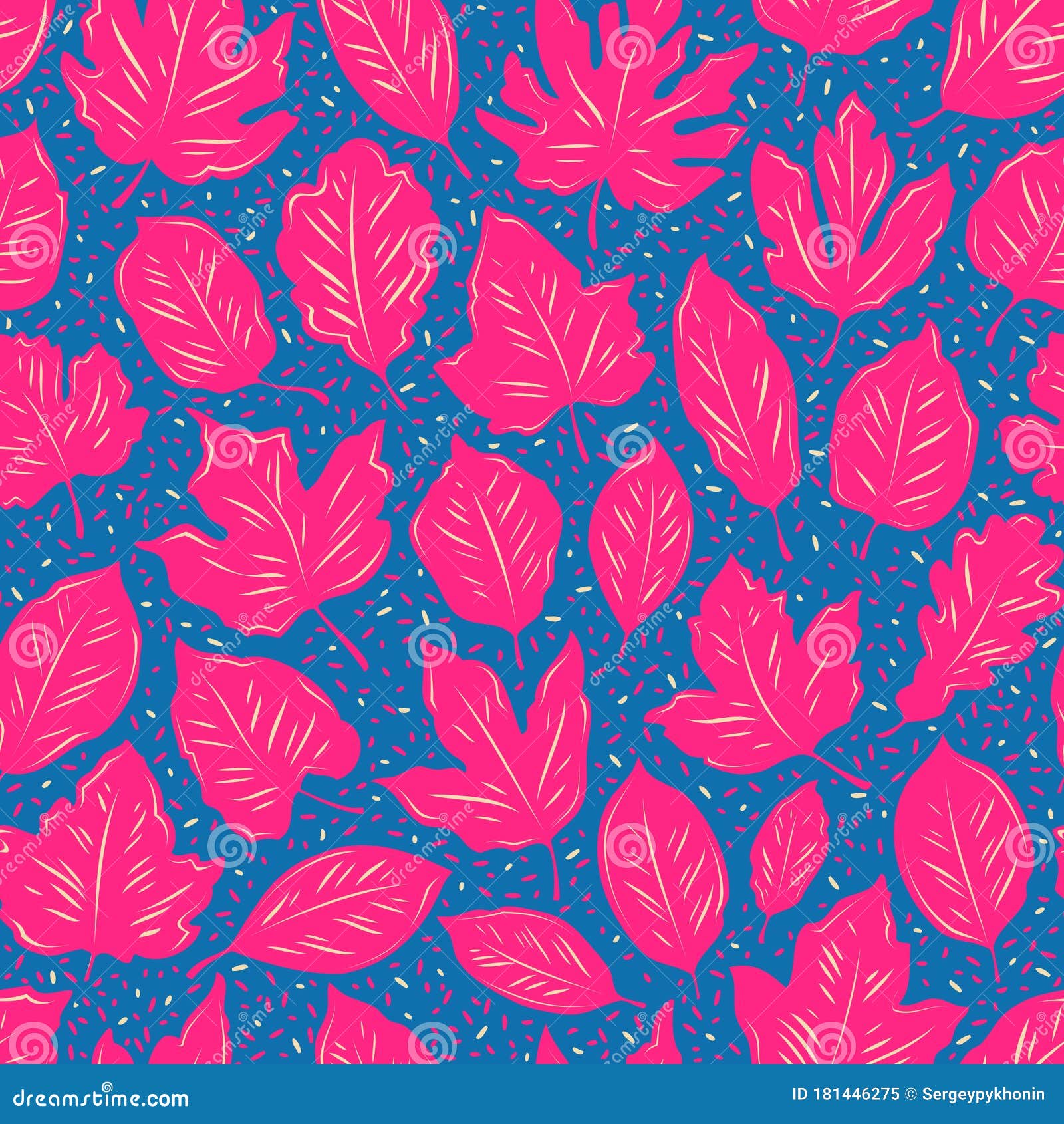 Decorative Leaves Seamless Pattern. Background Vector Illustration ...