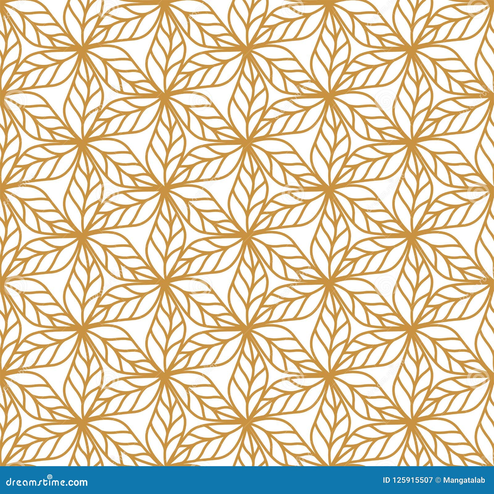 Decorative Leaves Seamless Pattern. Continuous Leaf Background. Floral ...