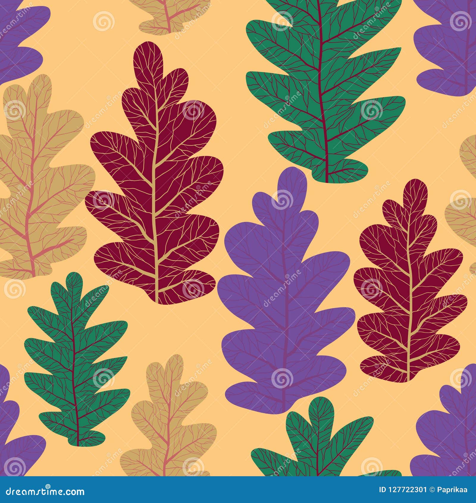Decor Leaves pattern stock vector. Illustration of pattern - 127722301