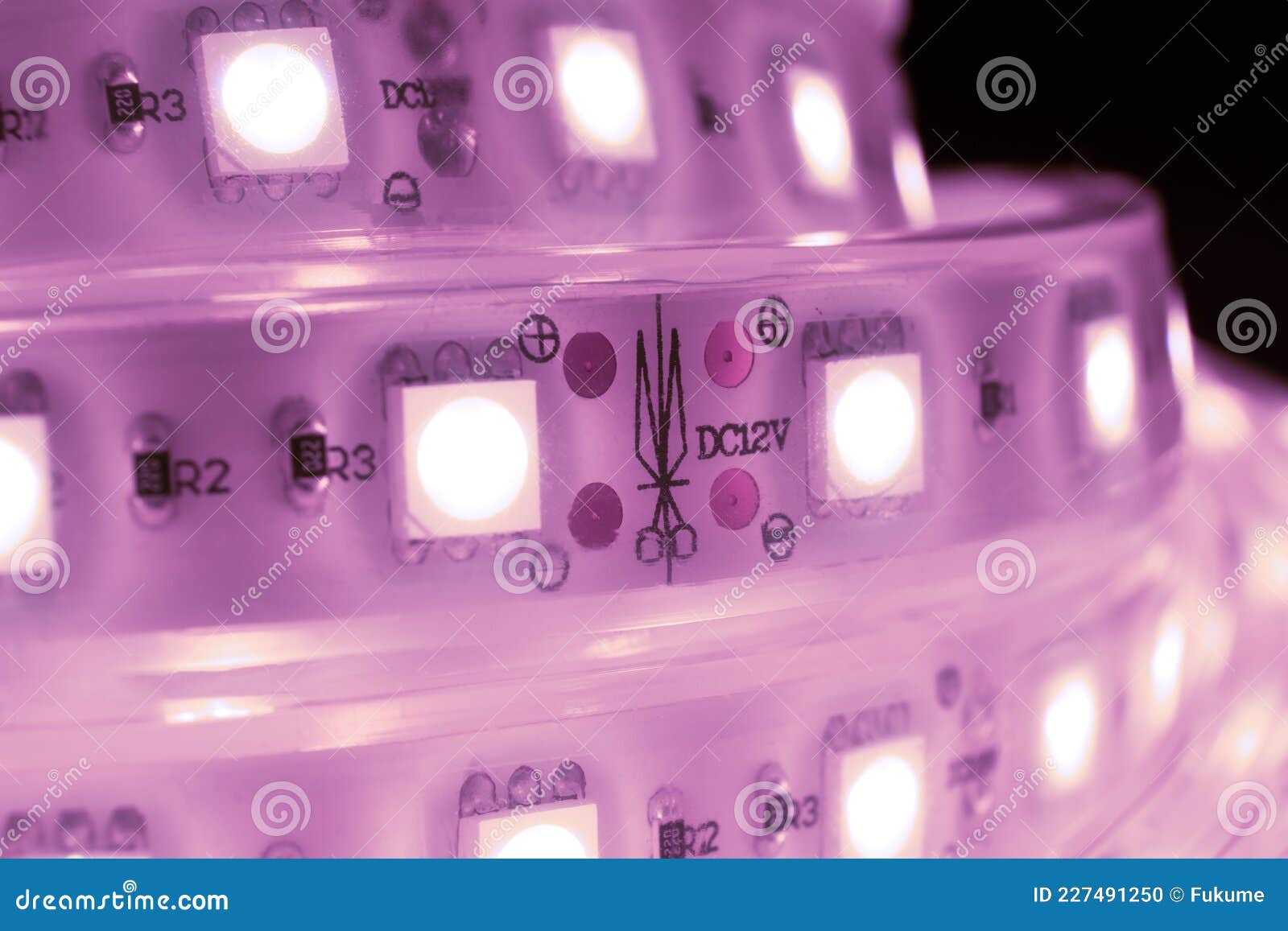 Decorative Led Diode Strip Purple Color in Hand. Stock Photo - Image of ...