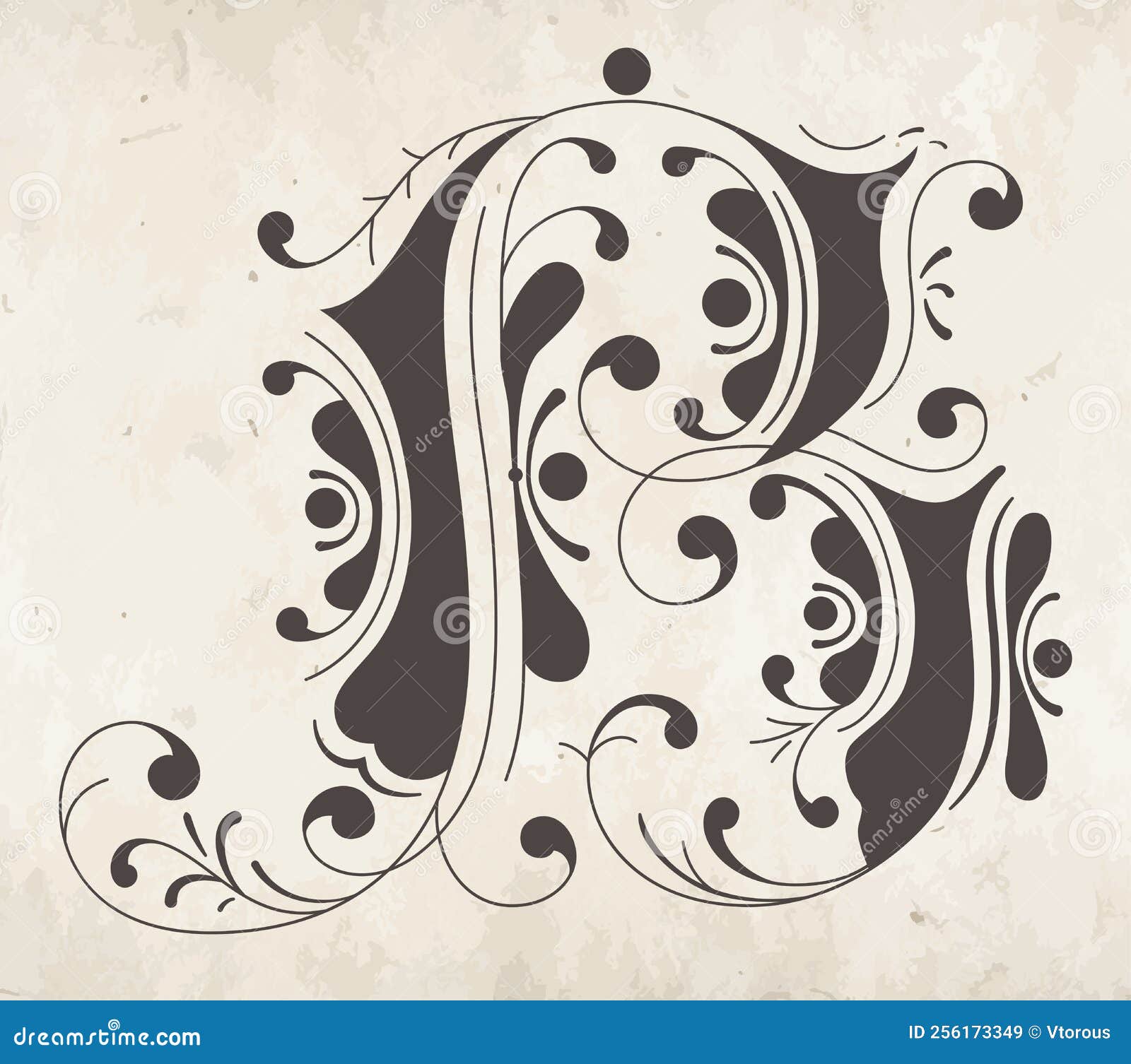 Decorative Letter B. Calligraphy Style. Stock Vector - Illustration of ...