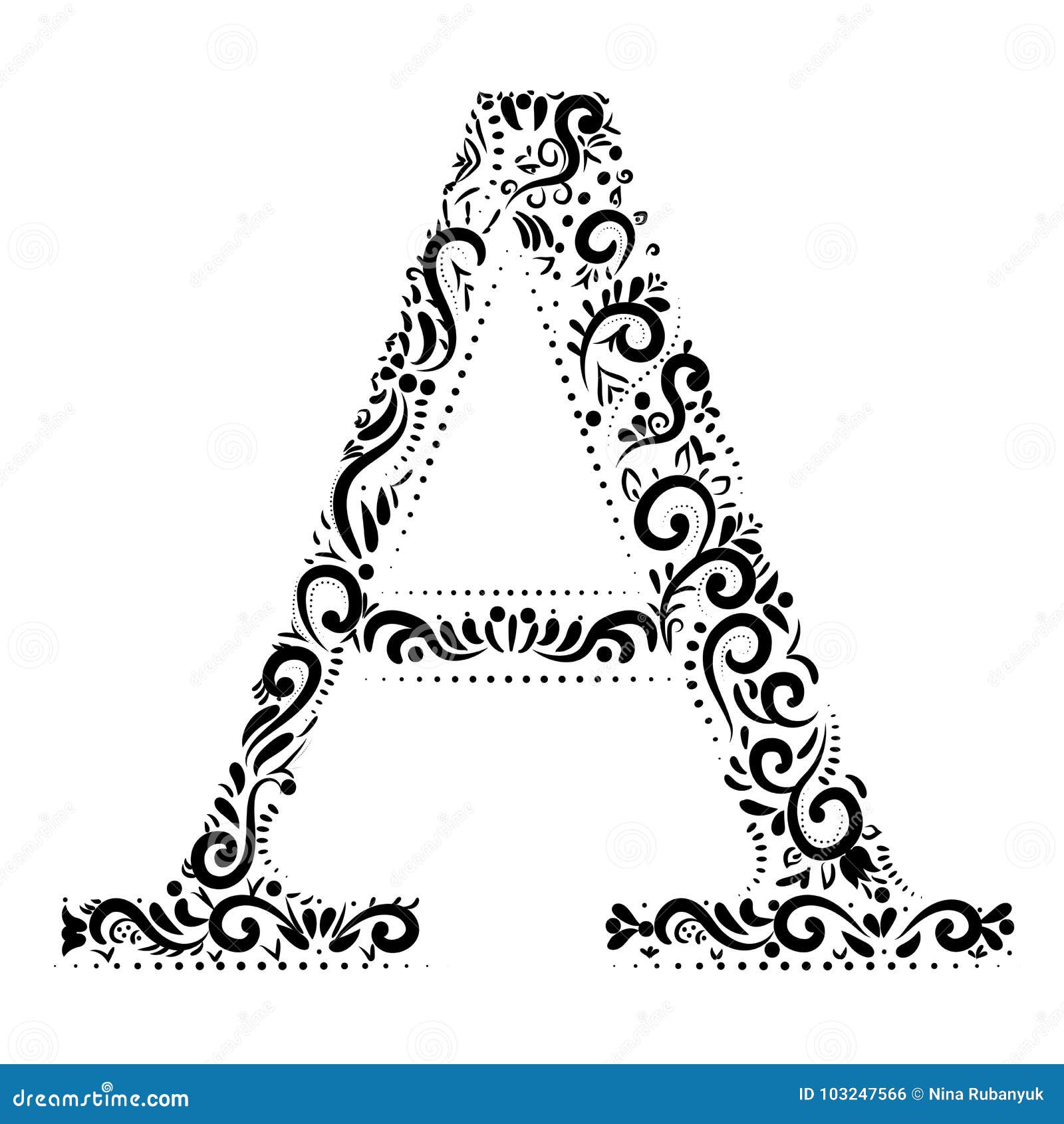 Decorative Letter a with Beautiful Elements Decorating Letters Stock ...