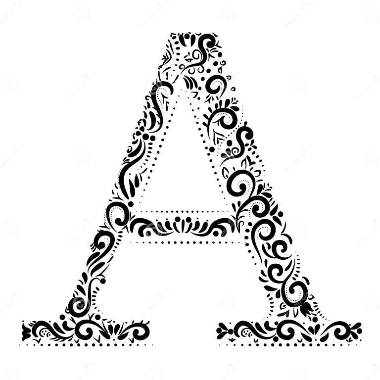 Decorative Letter a with Beautiful Elements Decorating Letters Stock ...