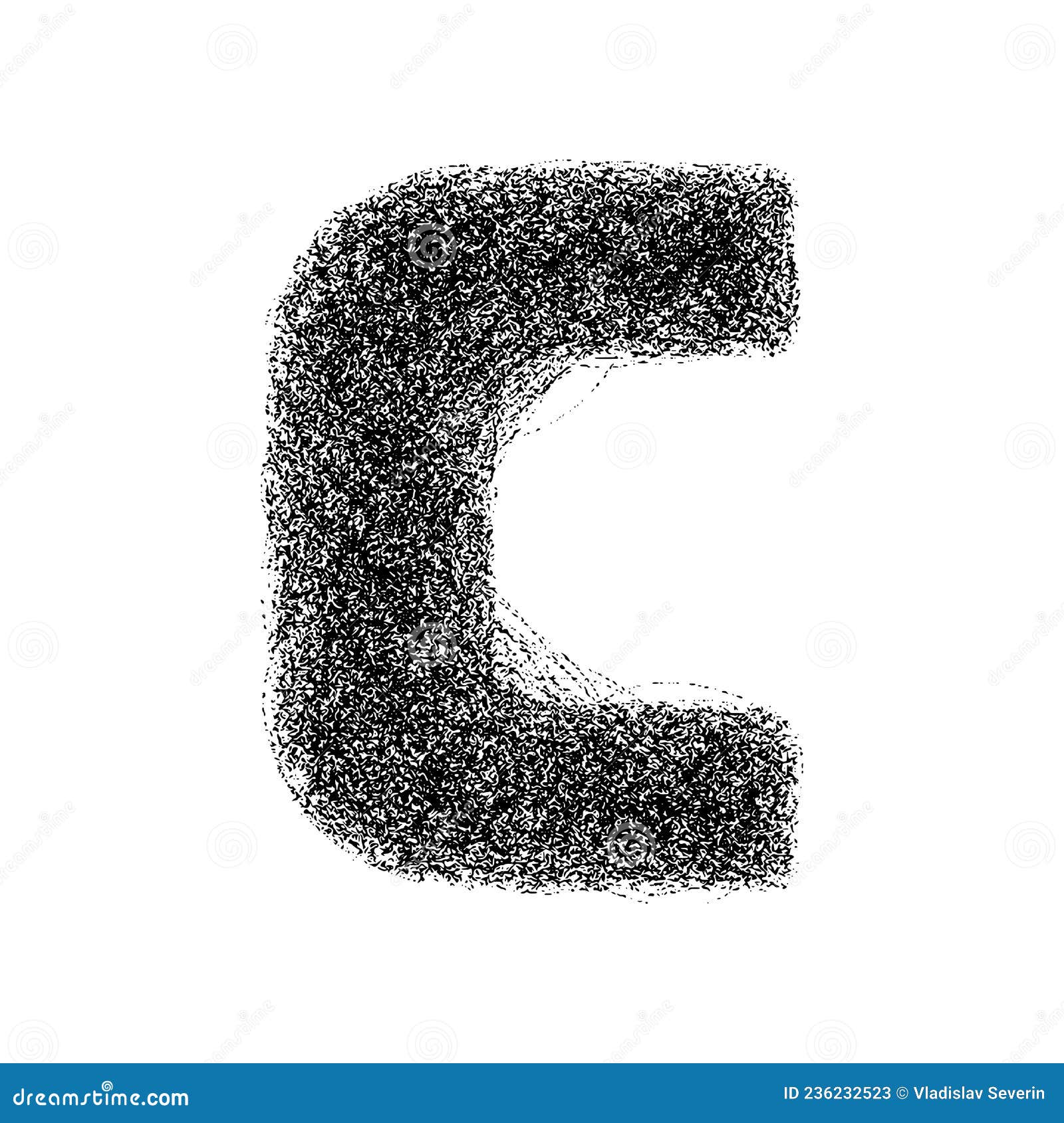 Decorative Letter C Made of Particles Isolated on White Background ...