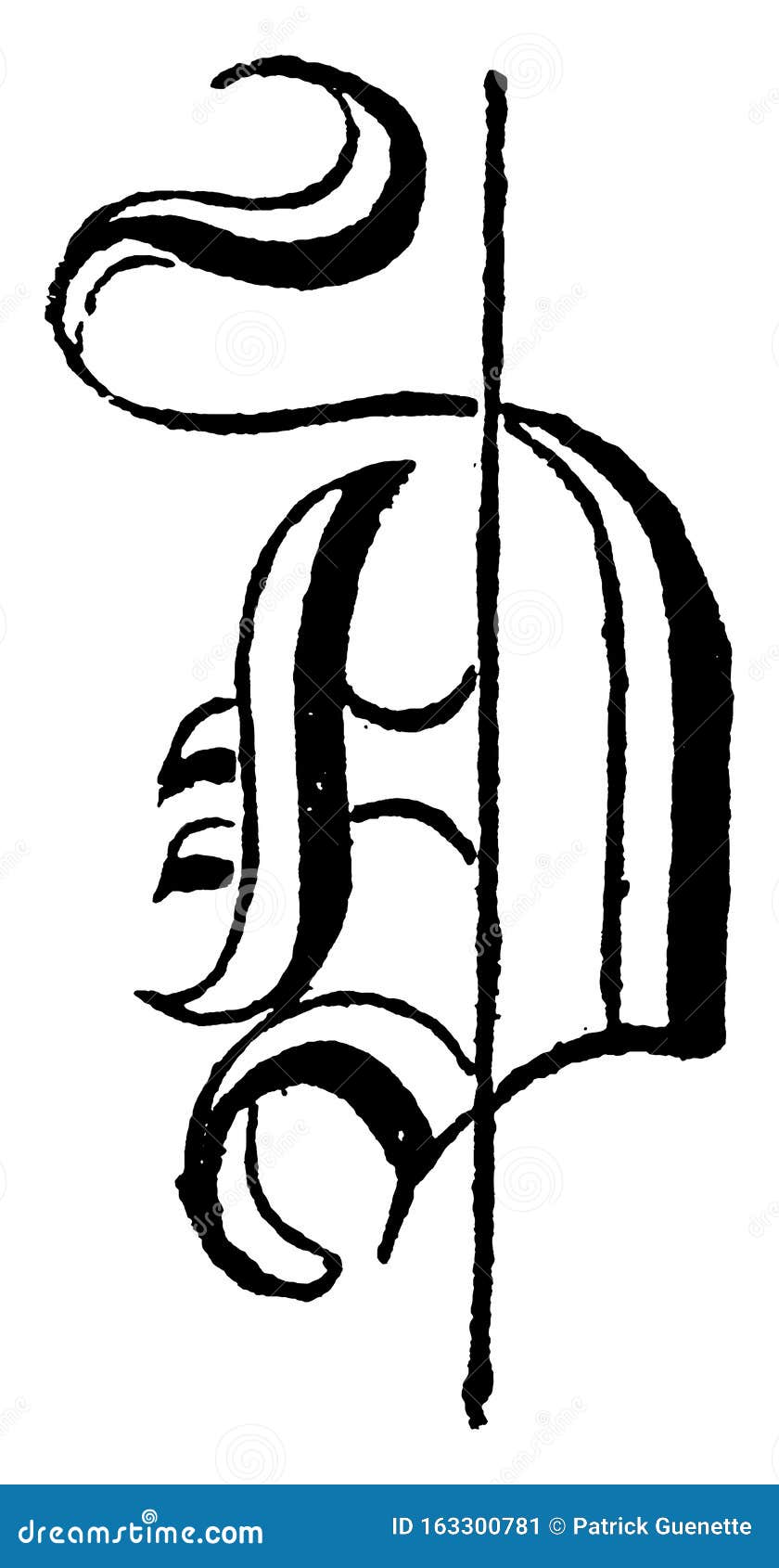 Decorative Letter D, Vintage Illustration Stock Vector - Illustration ...