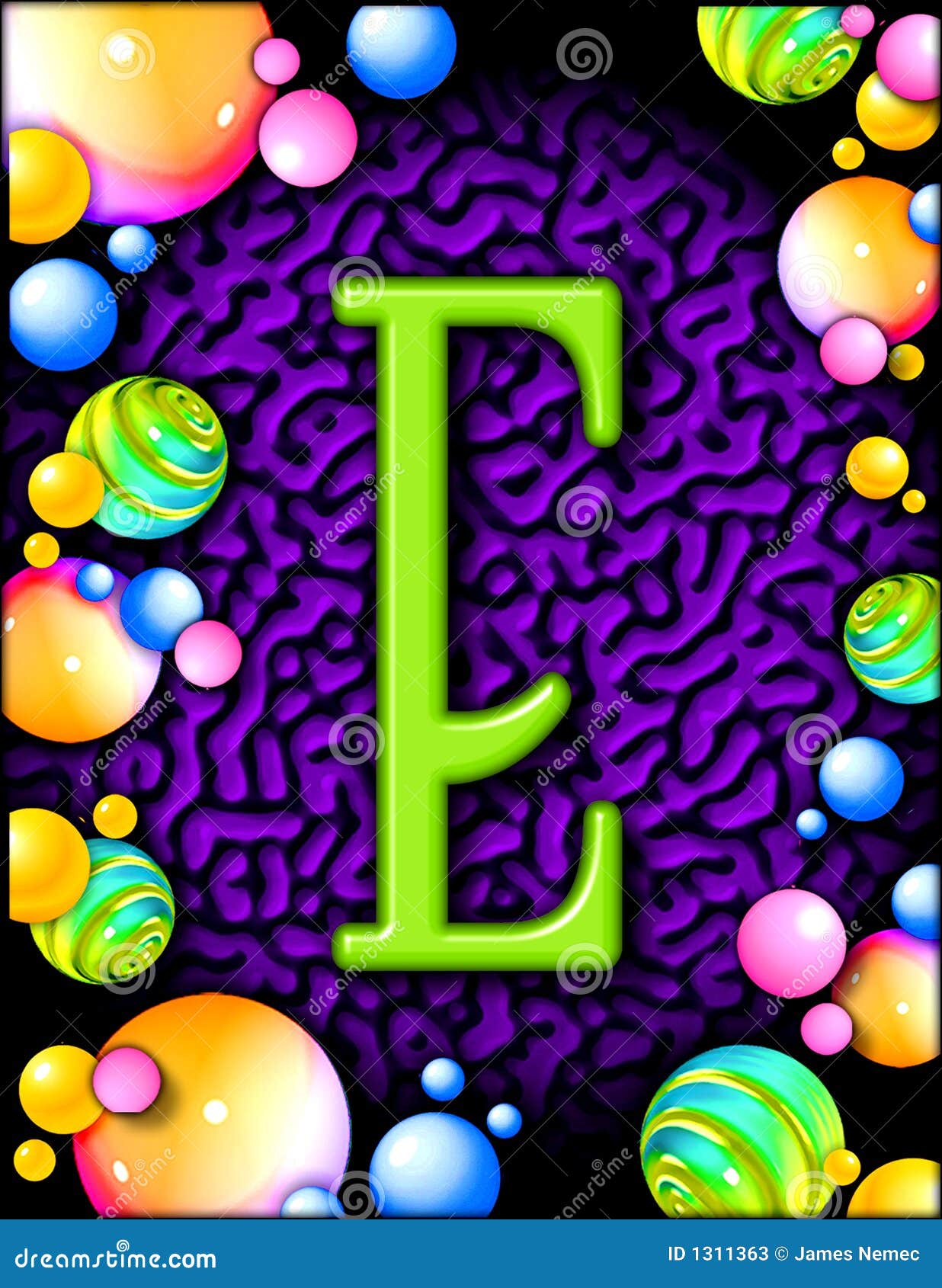 Decorative letter E stock illustration. Illustration of circular - 1311363