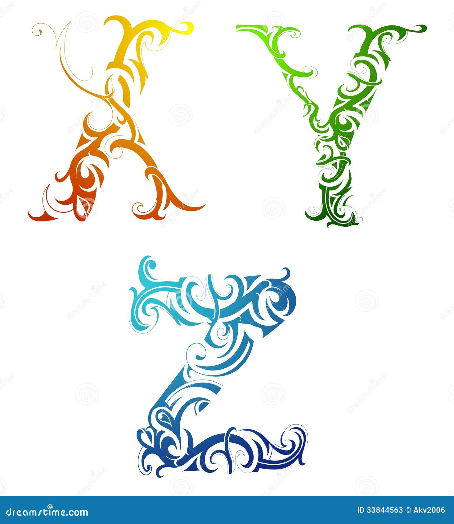 Decorative Letter Font Type Stock Vector - Illustration of font ...