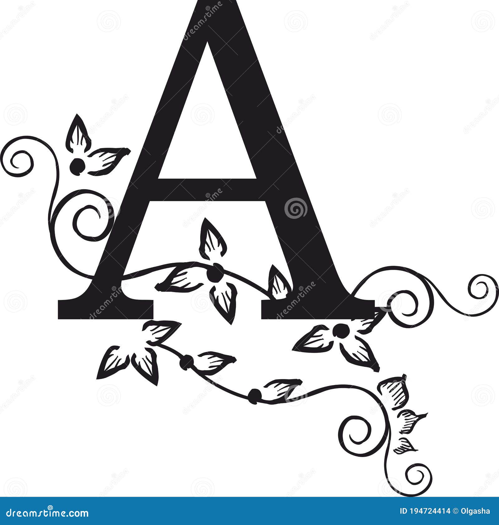 Decorative letter a stock vector. Illustration of isolated - 194724414