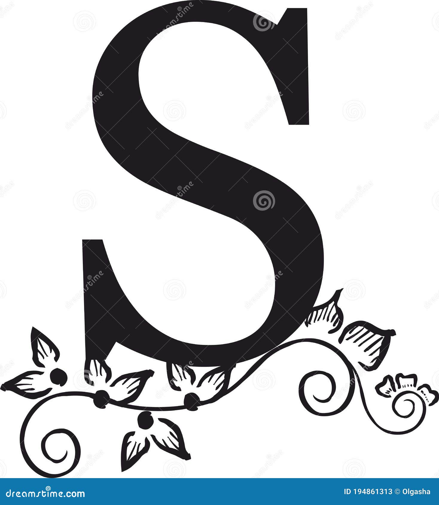 Decorative letter S stock vector. Illustration of patterns - 194861313