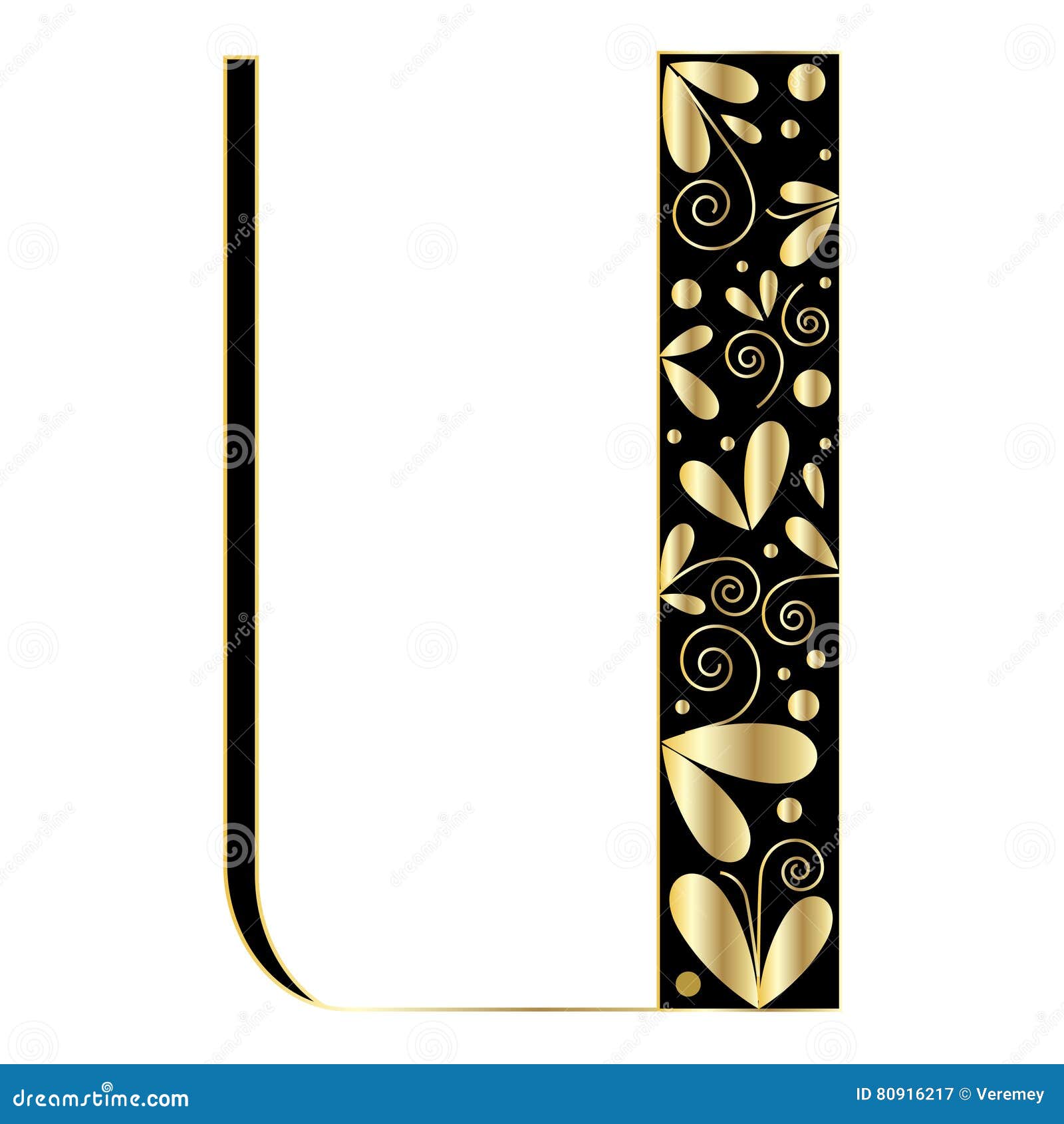 Decorative Letter Shape. Font Type U Stock Vector - Illustration of ...