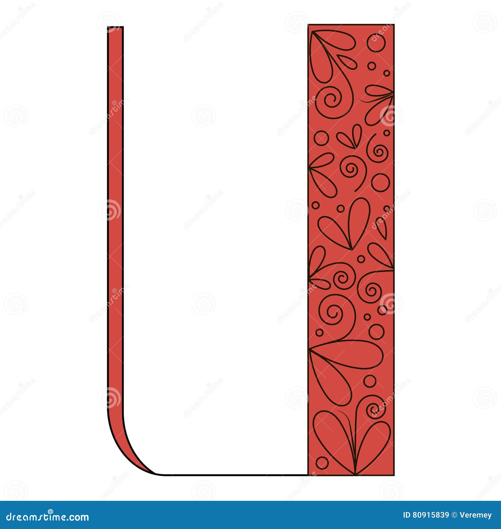 Decorative Letter Shape. Font Type U Stock Vector - Illustration of ...