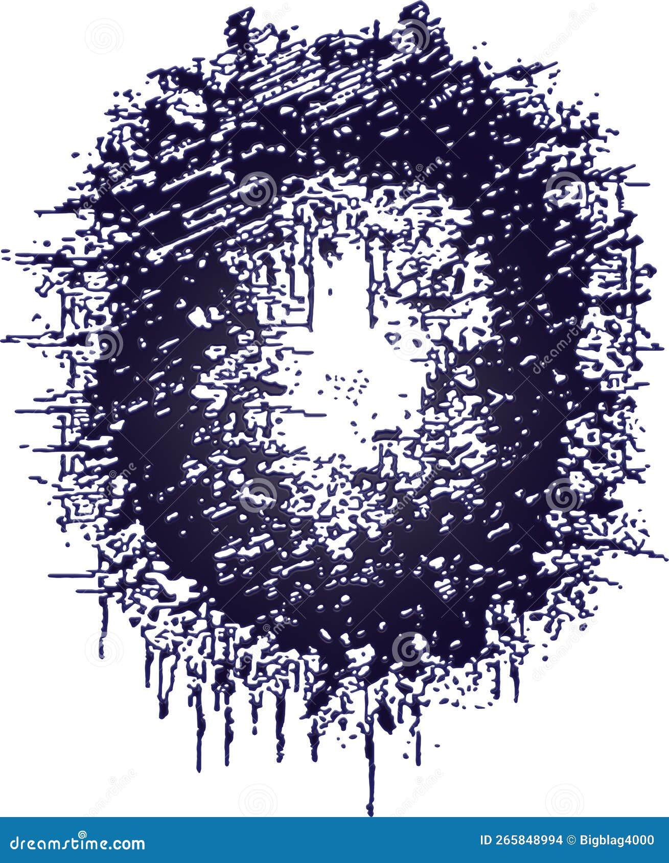 Decorative Letter with Spilled Ink Effect. Custom Font Illustration ...