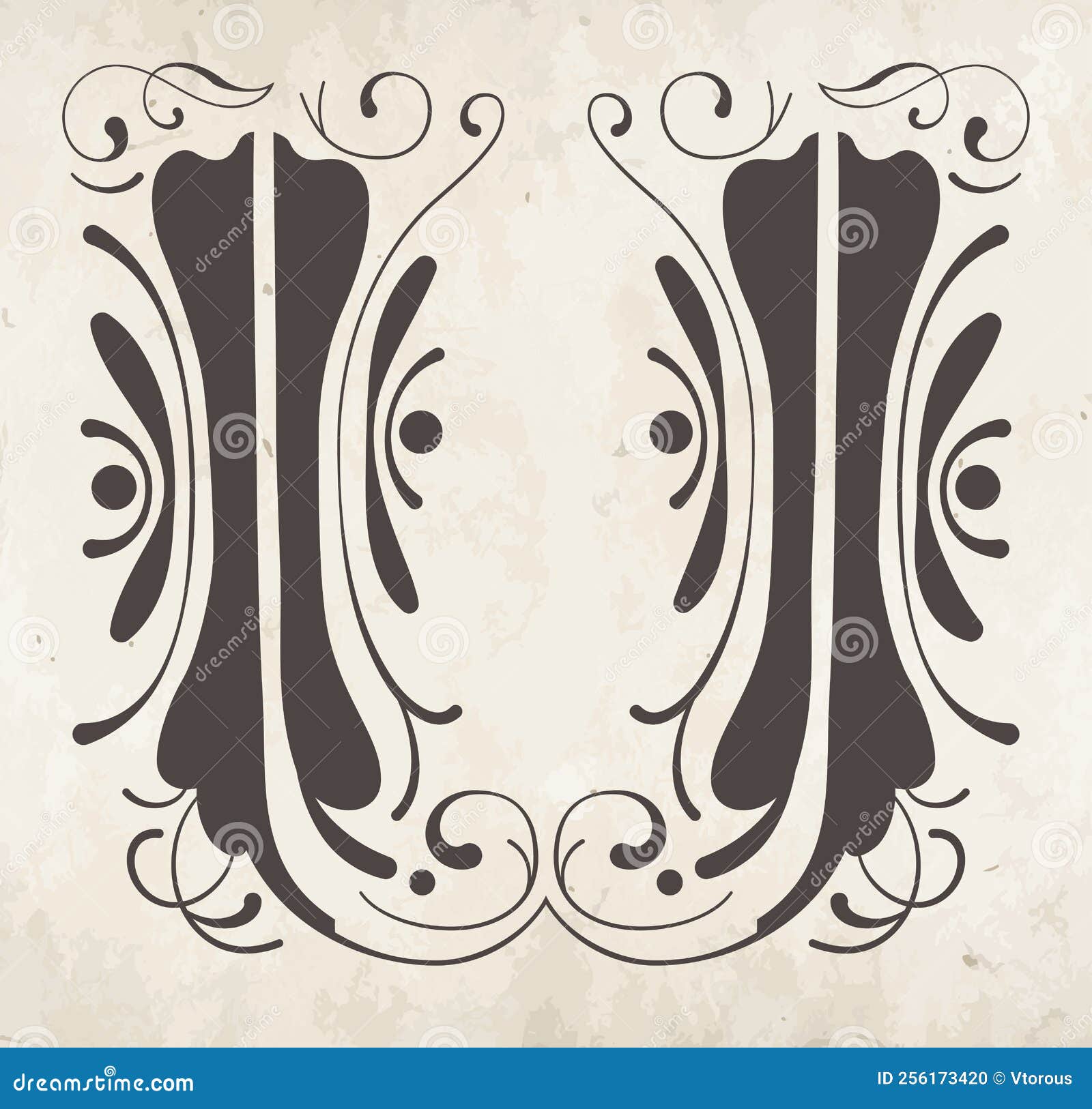 Decorative letter U stock vector. Illustration of letter - 256173420