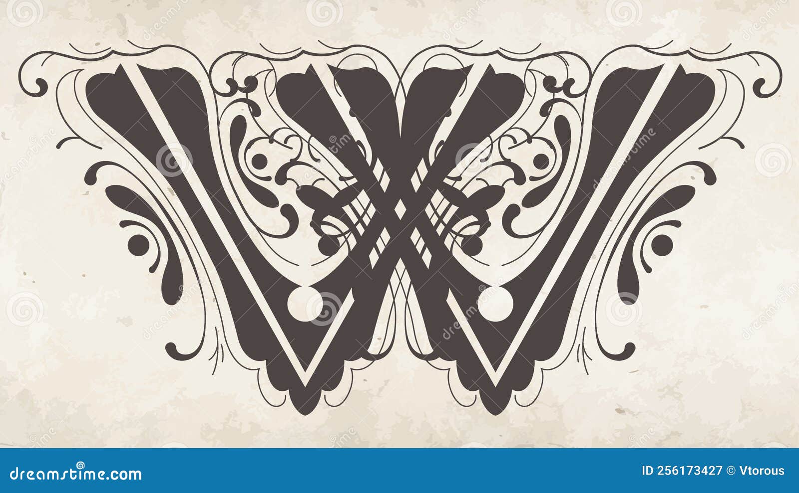 Decorative Letter W. Calligraphy Style. Stock Vector - Illustration of ...