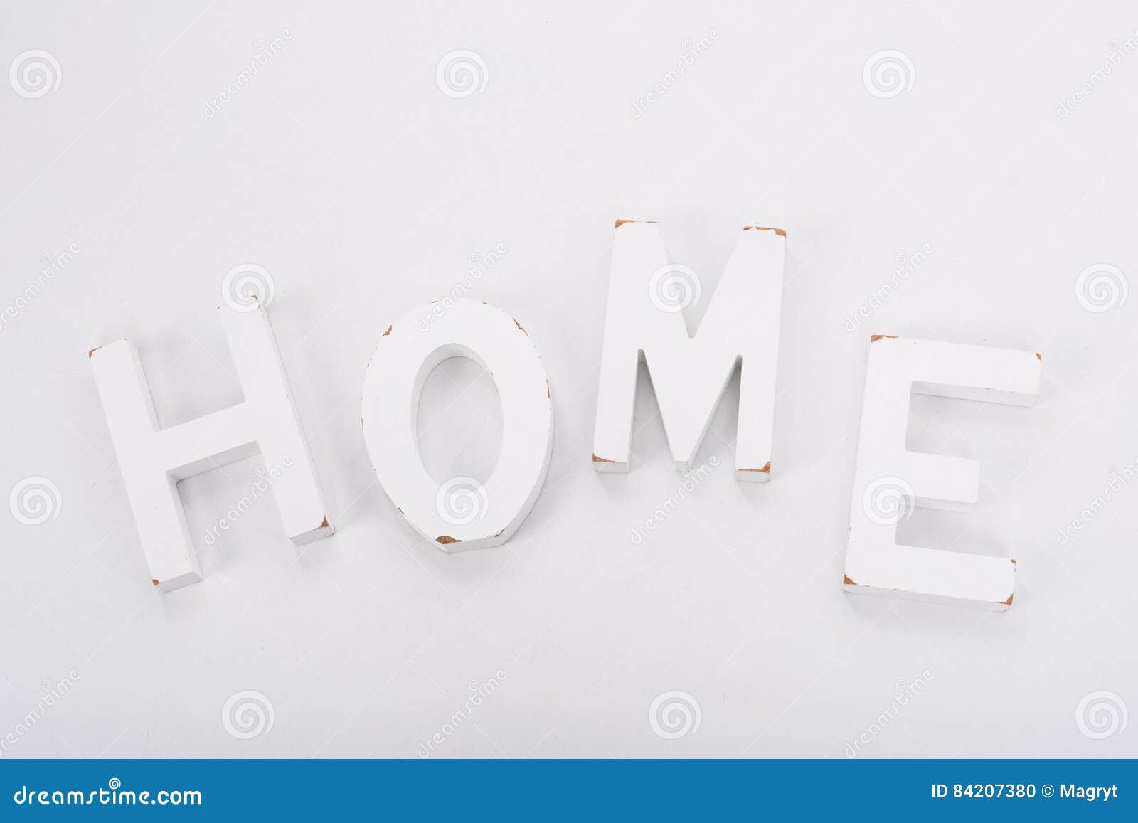 Decorative Letters Forming Word HOME on White Background. Rustic ...