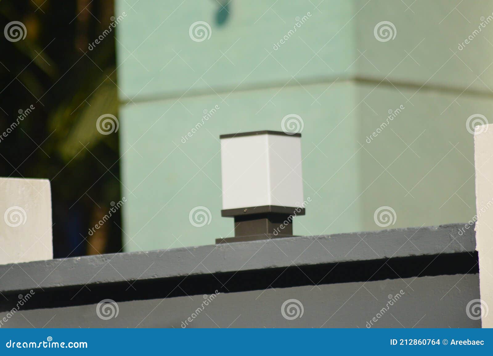 Decorative Light on Compound Wall Stock Photo - Image of wood, glass ...