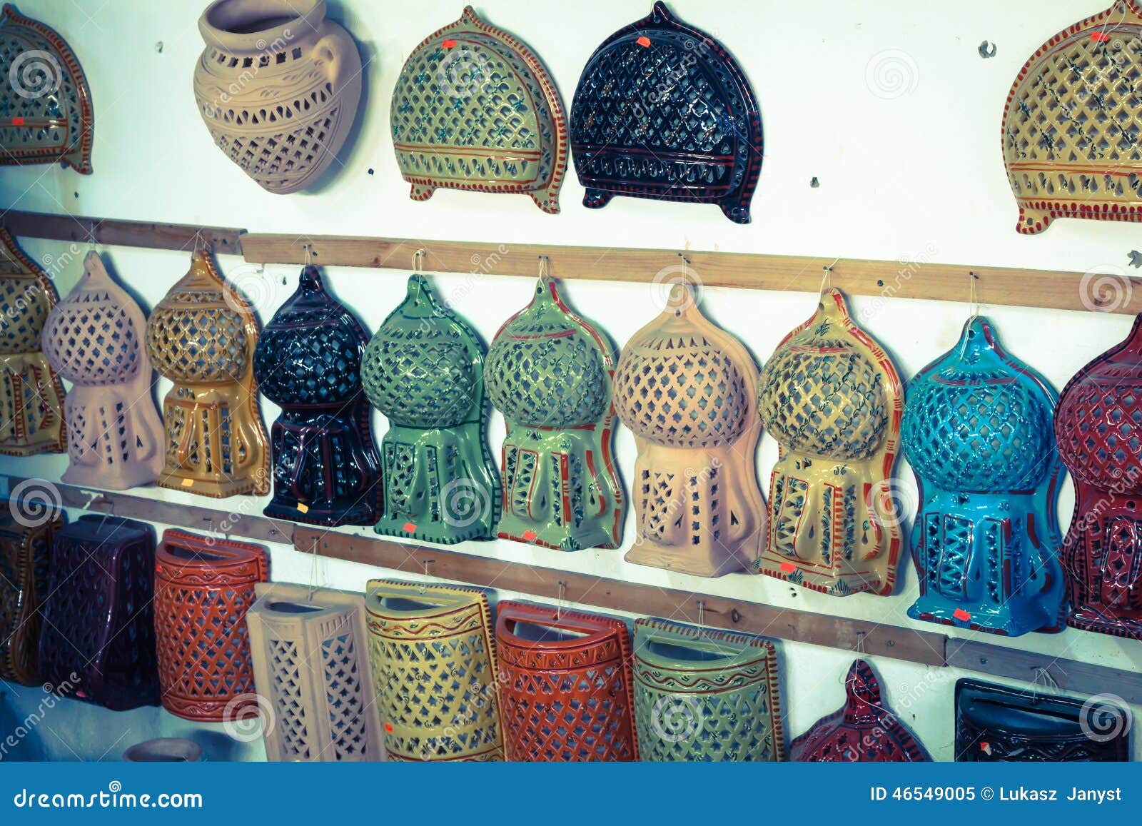 Decorative Lighting on a Typical Bazaar in Tunisia, Africa Stock Image ...