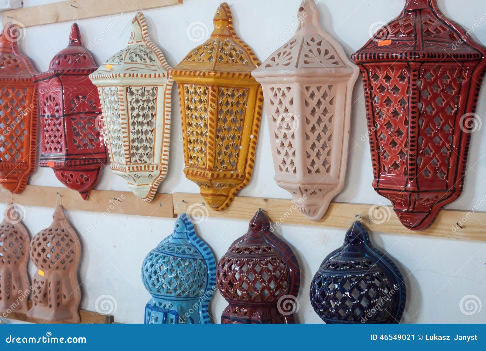 Decorative Lighting on a Typical Bazaar in Tunisia, Africa Stock Image ...
