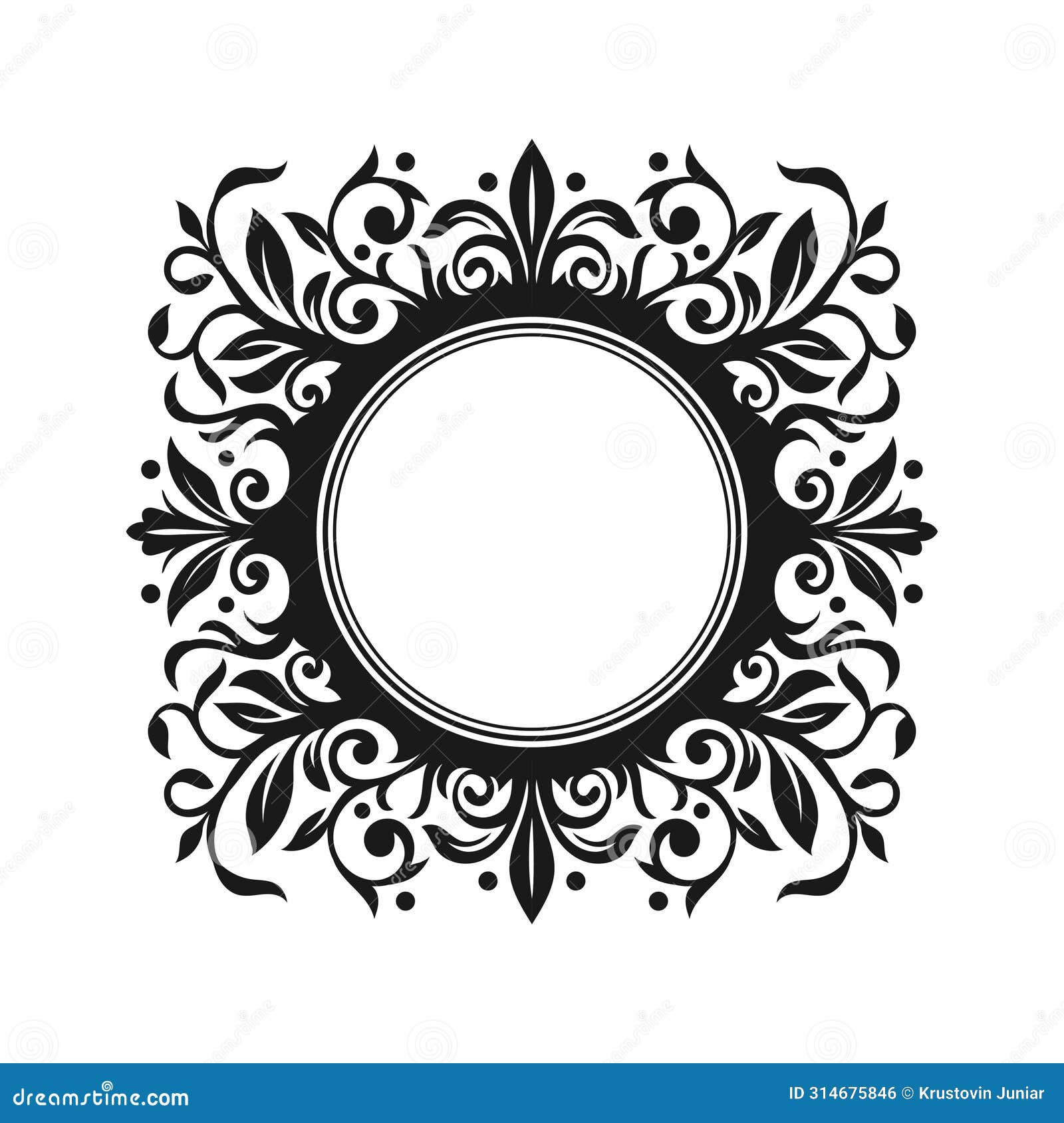 Decorative Line Circle Art Frames Vector Stock Illustration ...