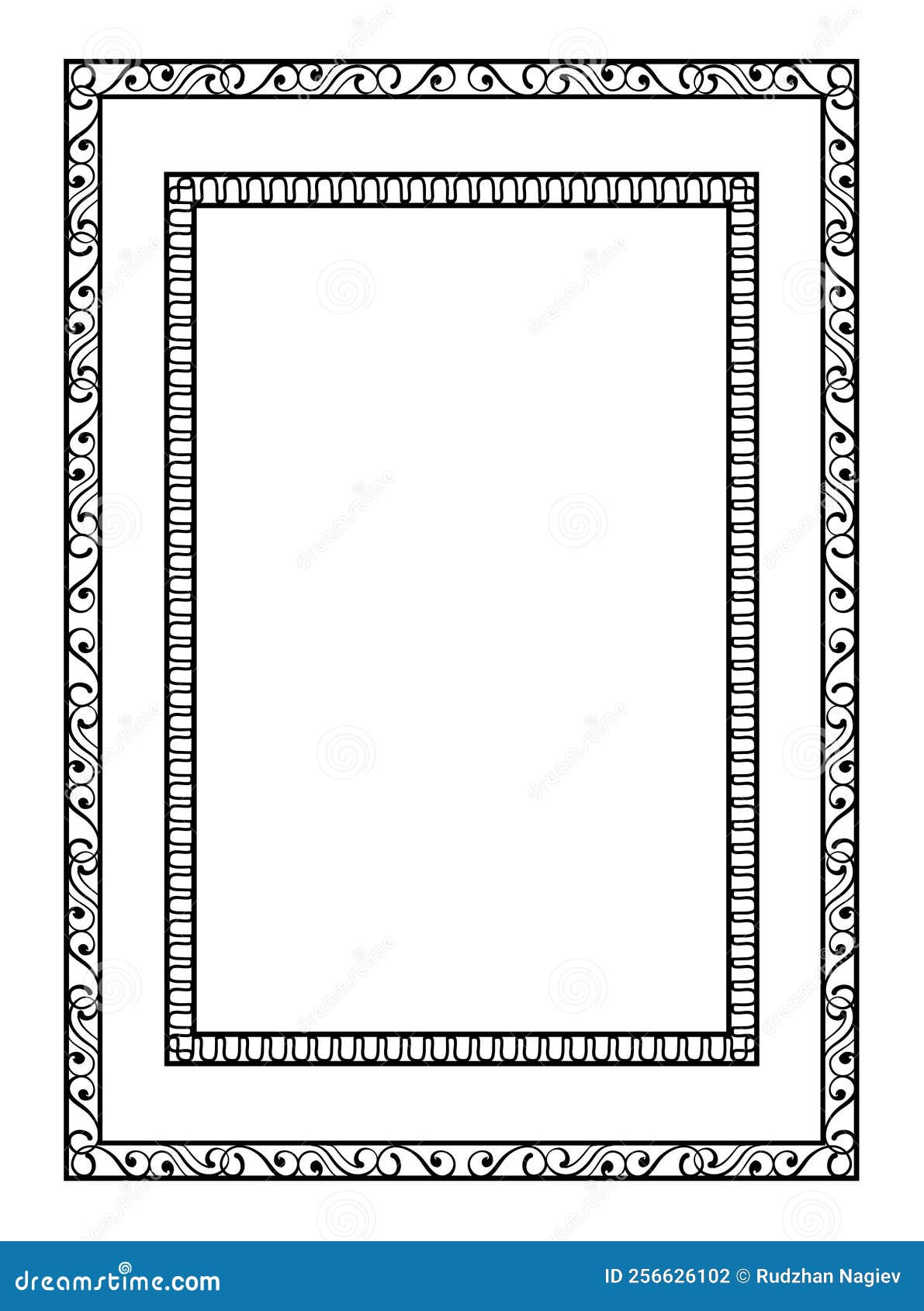 Decorative linear frame stock vector. Illustration of invitation ...