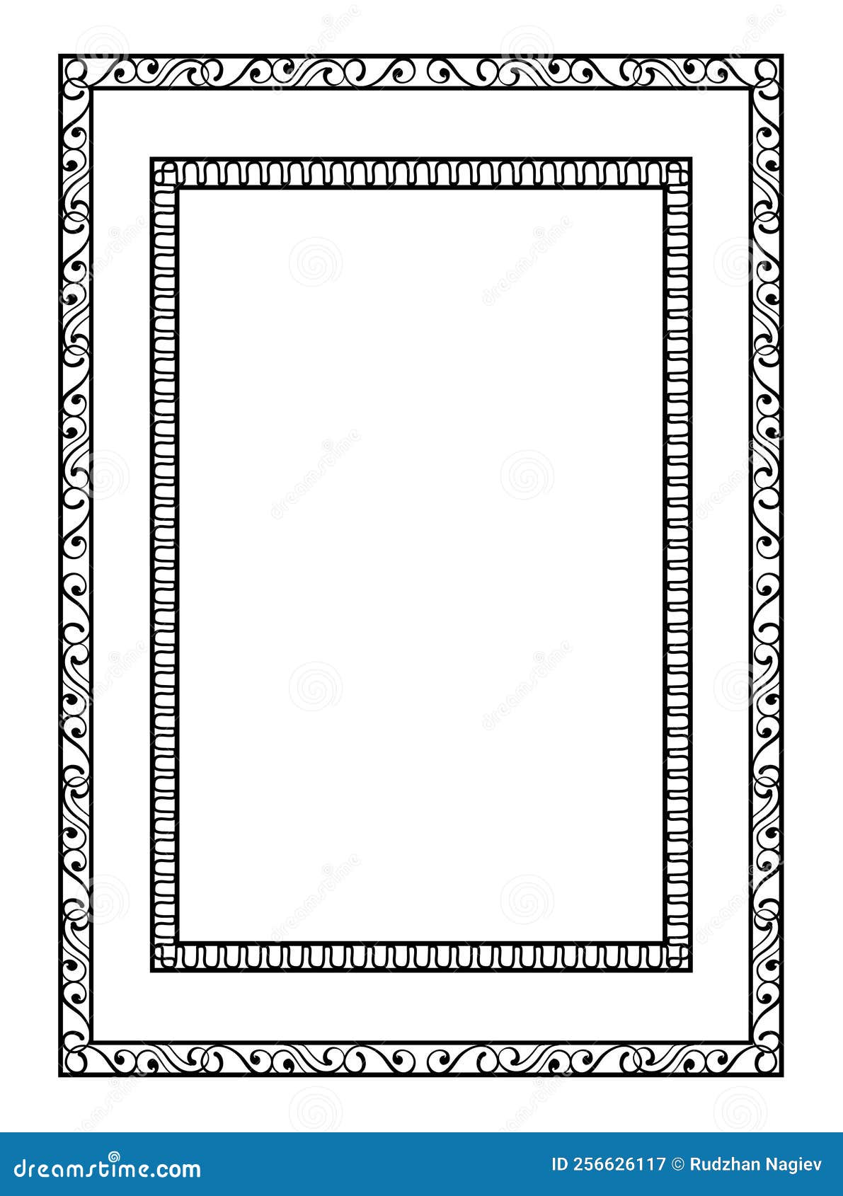 Decorative linear frame stock illustration. Illustration of vintage ...