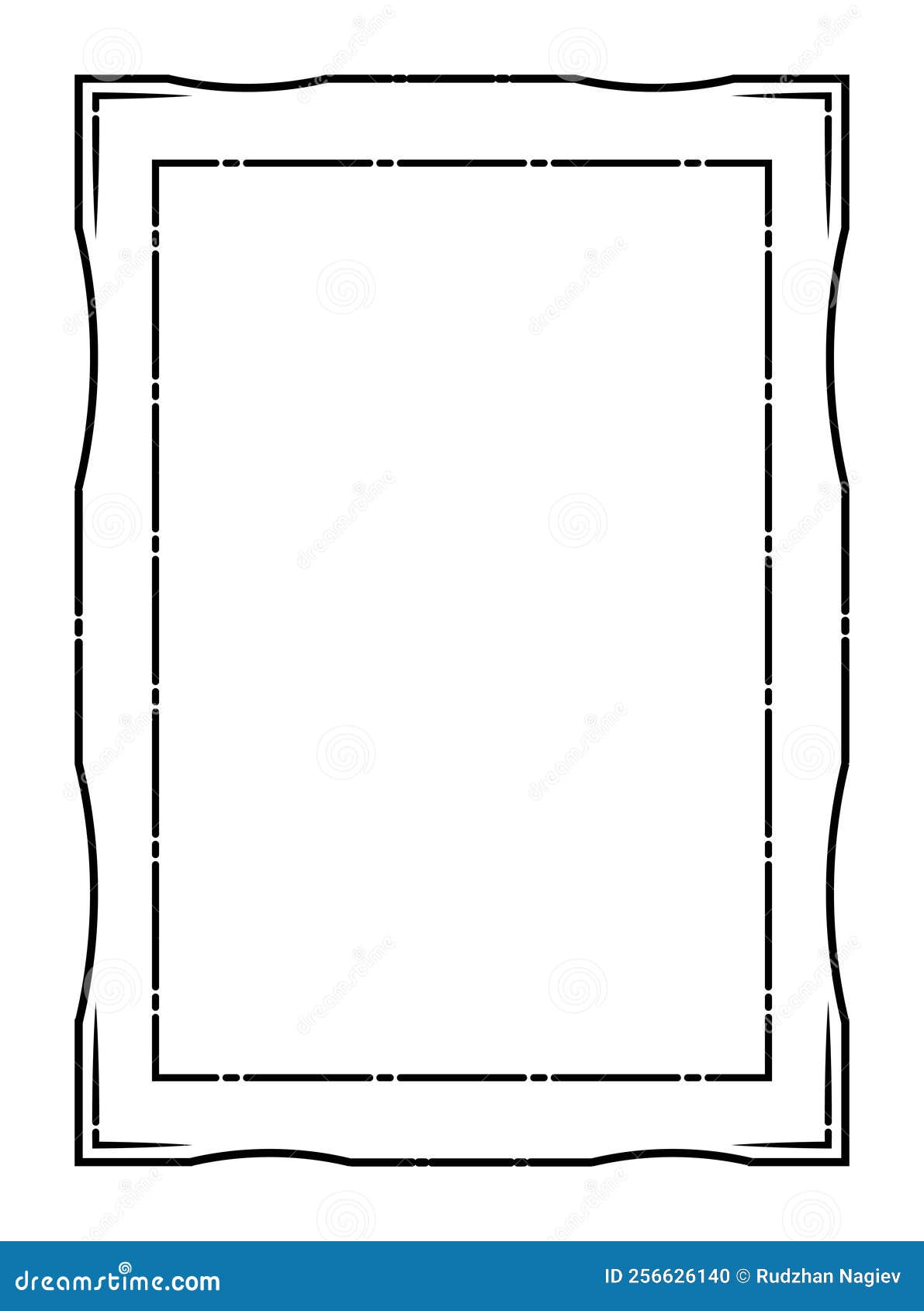 Decorative linear frame stock vector. Illustration of black - 256626140