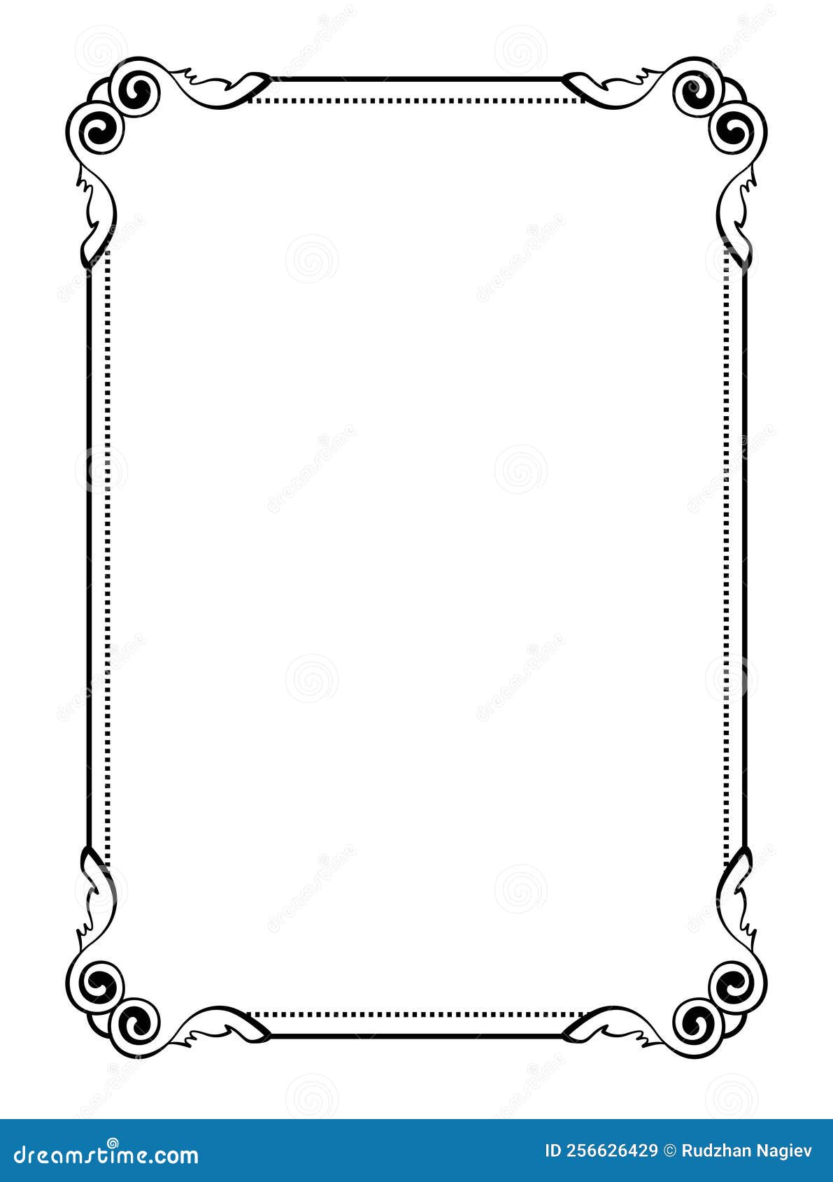 Decorative linear frame stock vector. Illustration of card - 256626429