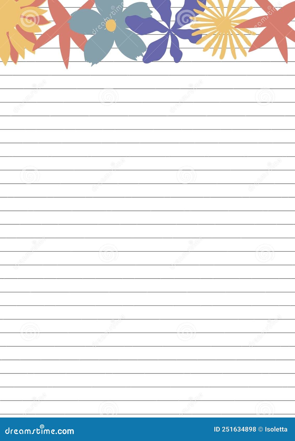 Decorative Lined Background with Copy Space. Letter, To Do List, Diary ...