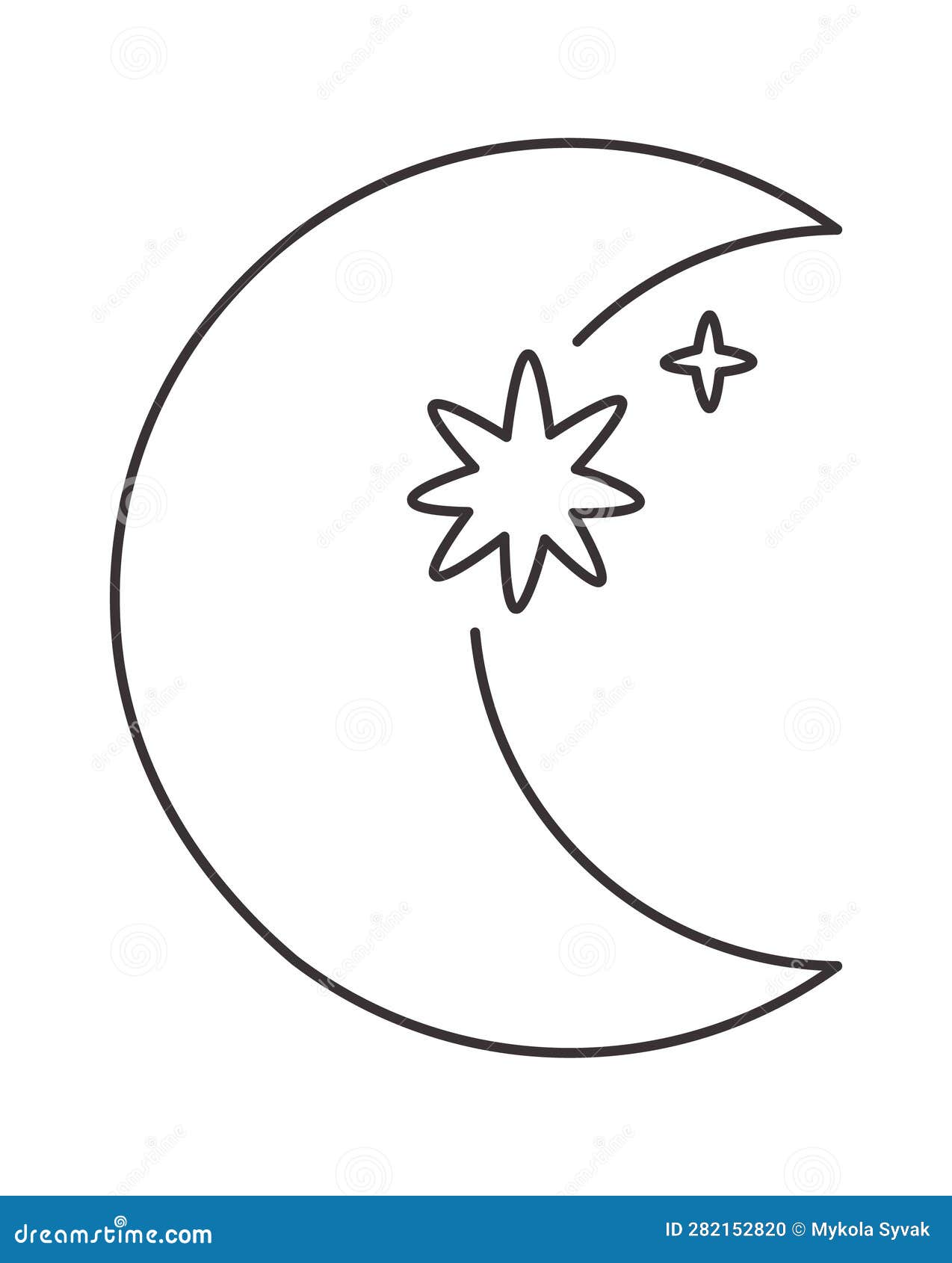 Decorative Lined Moon Frame Stock Vector - Illustration of frame, moon ...