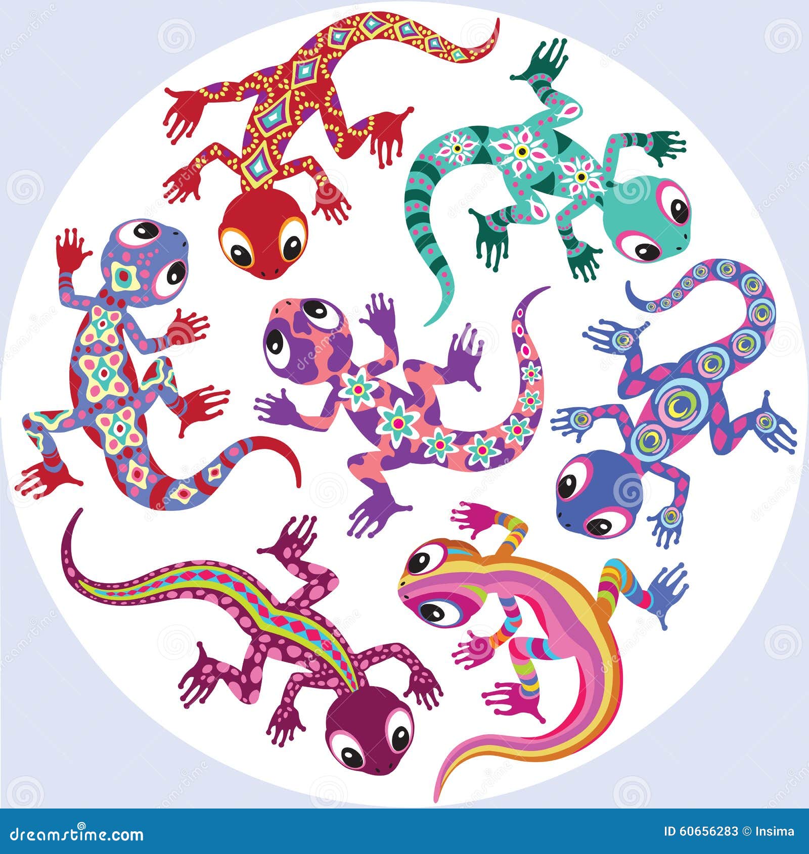 Decorative lizards stock vector. Illustration of creature - 60656283