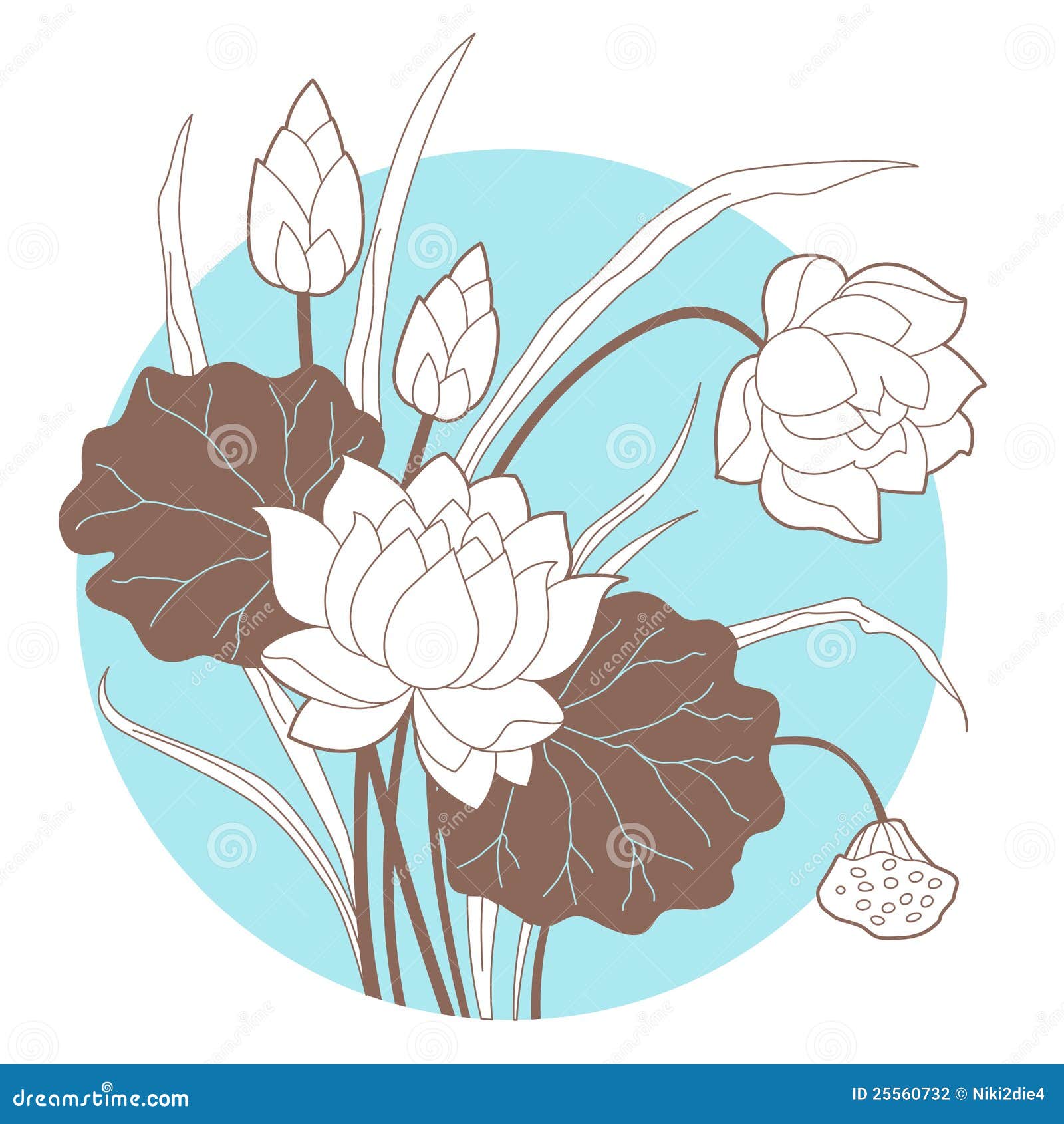 Decorative Lotus Flower Vector Illustration | CartoonDealer.com #25560732
