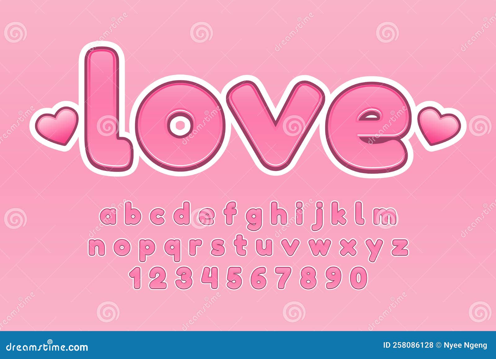 Decorative Love Font and Alphabet Vector Stock Vector - Illustration of ...
