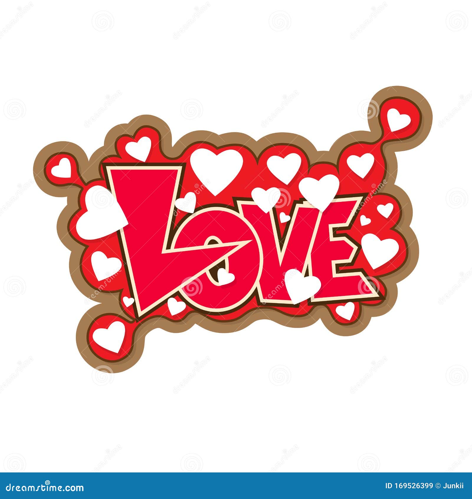 Decorative Love Text with Heart. Calligraphic Love Lettering Stock ...
