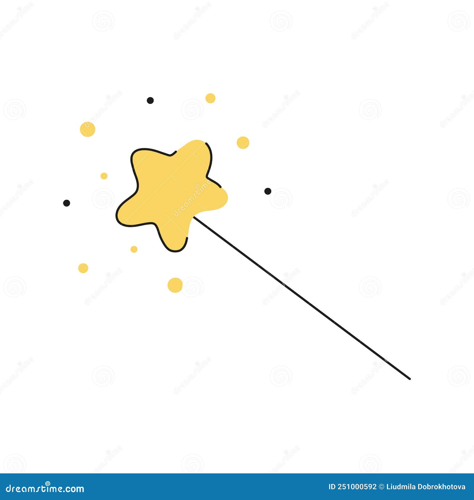 Decorative Magic Wand. Star Shape Magic Accessory Stock Vector ...