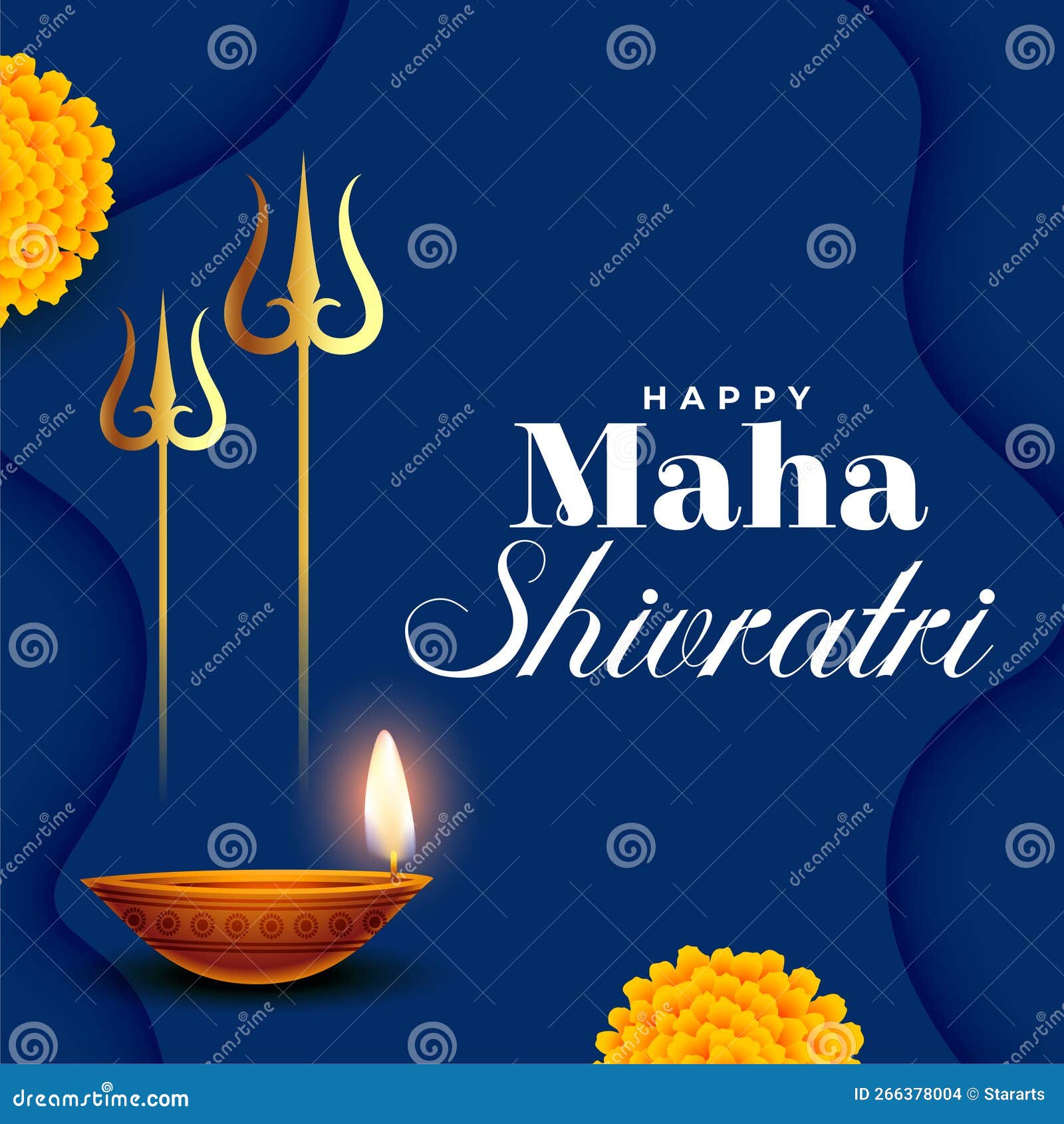 Decorative Maha Shivratri Religious Background with Glowing Diya Vector ...