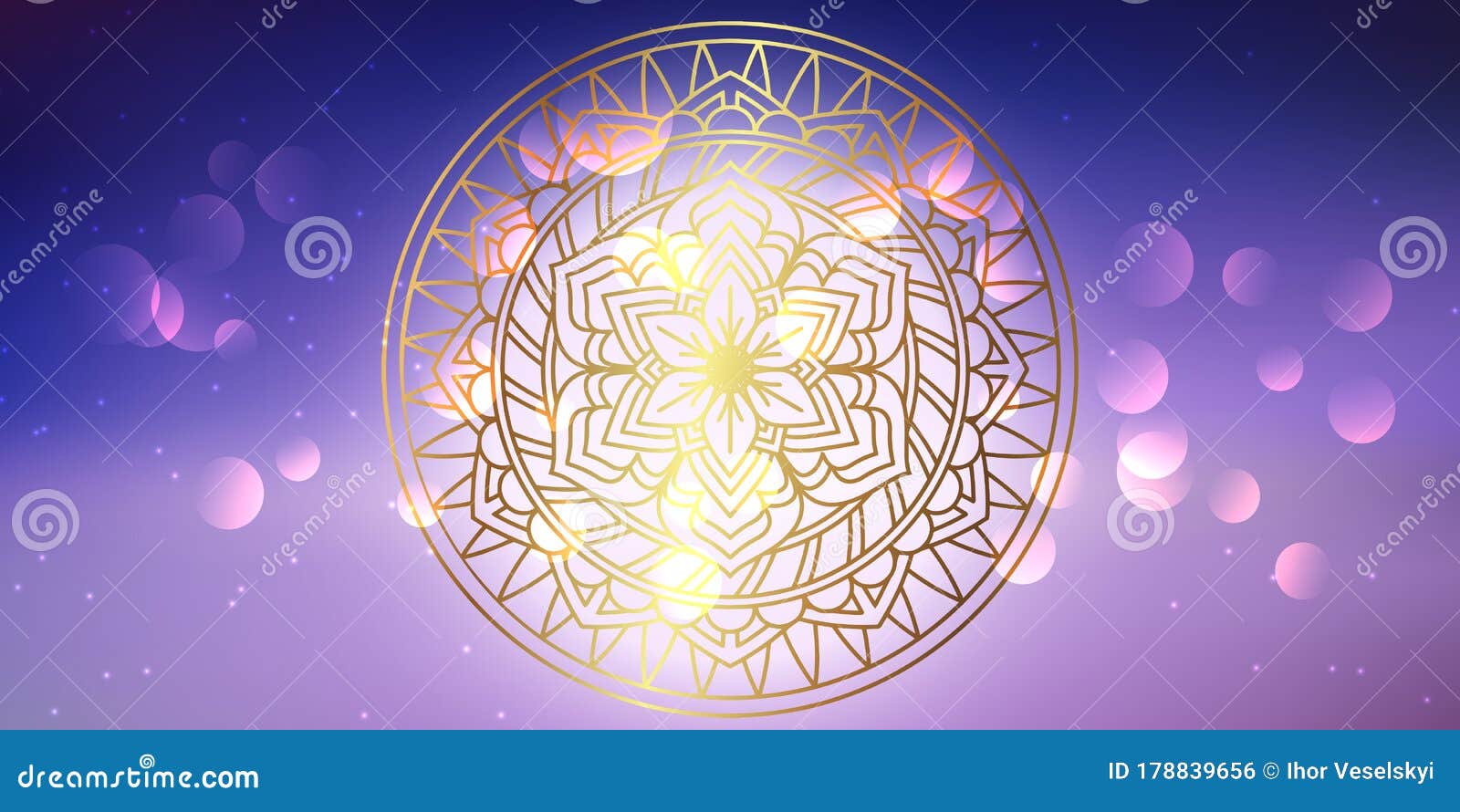 Decorative mandala banner stock illustration. Illustration of header ...