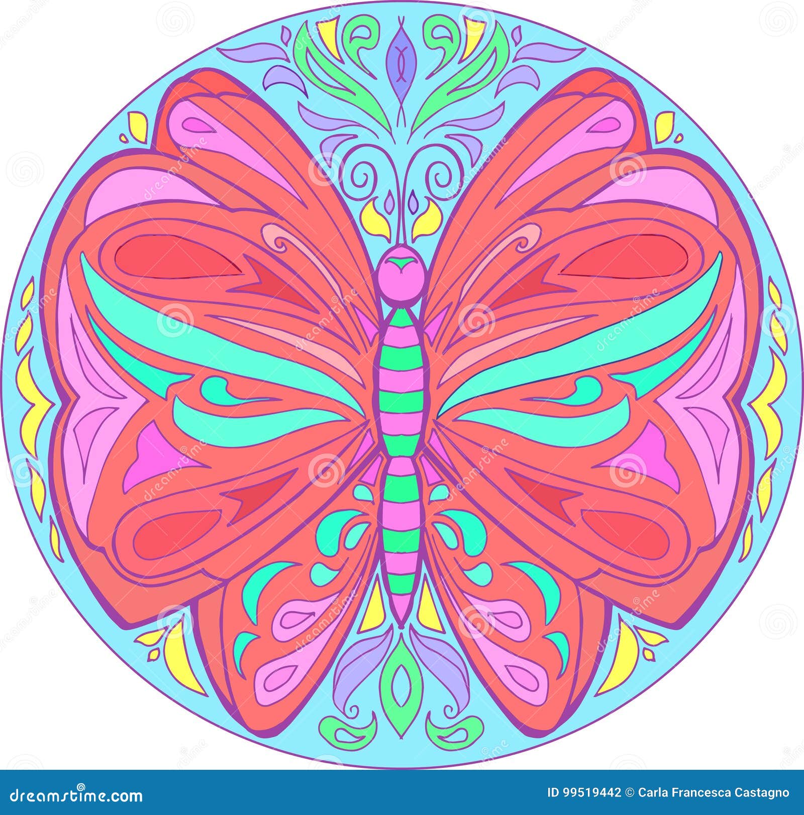 Decorative Mandala Butterfly Stock Illustration - Illustration of ...