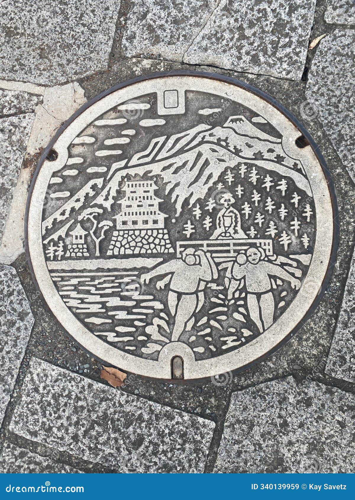 Decorative Manhole Cover in Odaware Japan Editorial Stock Image - Image ...