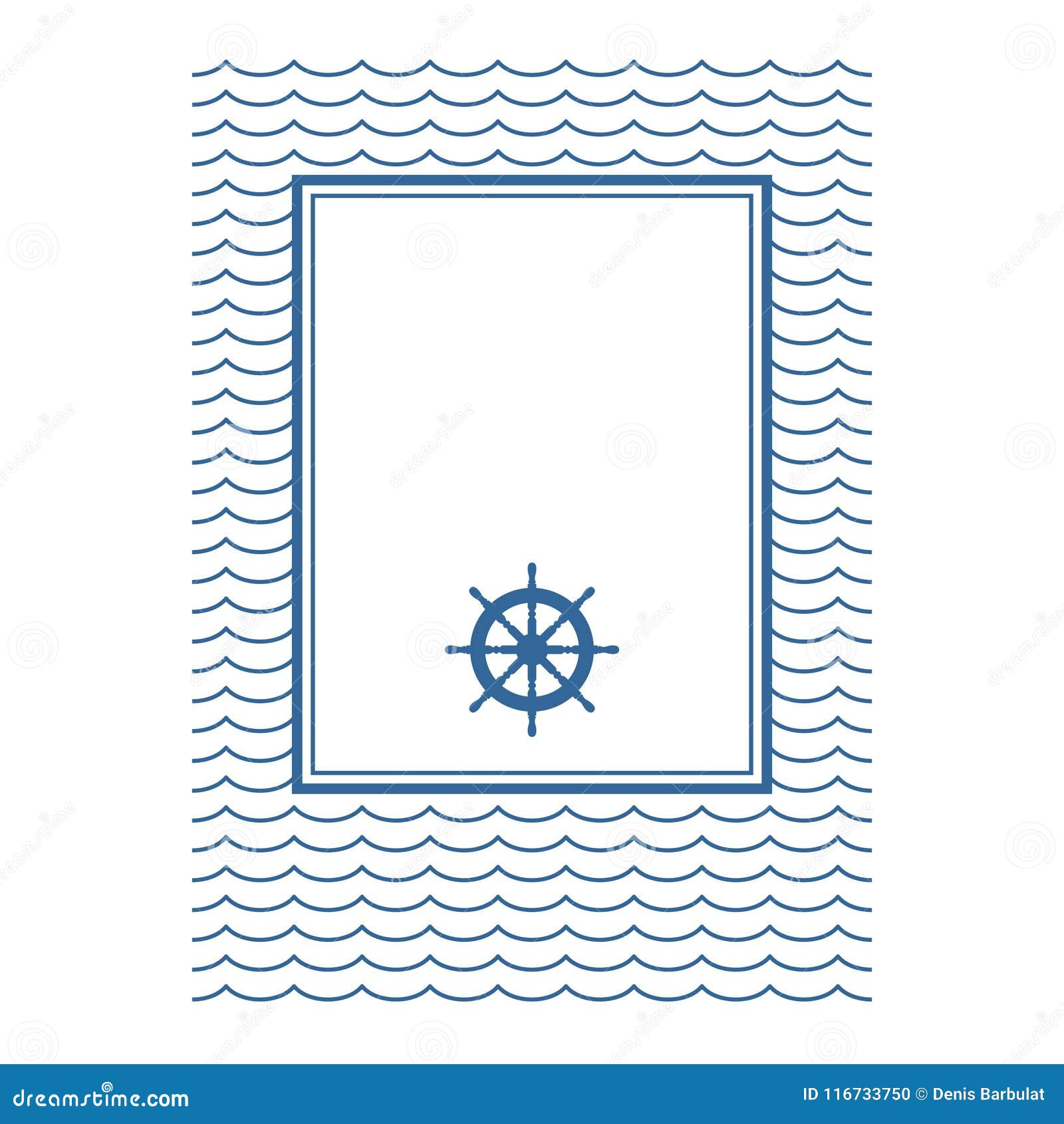 Decorative marine frame stock vector. Illustration of marine - 116733750