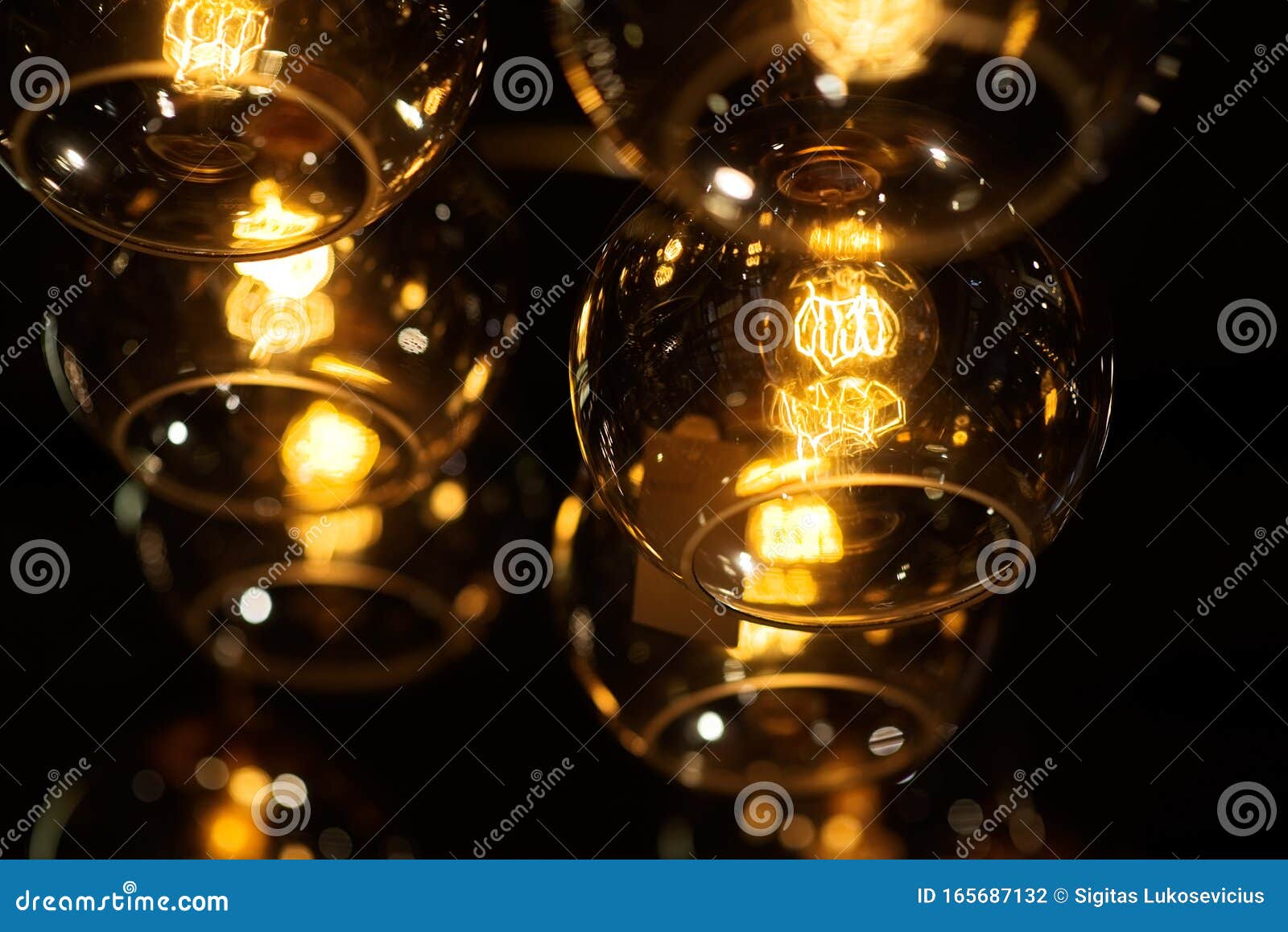 Decorative Mason Jar Style Yellow Light Bulbs Stock Photo - Image of ...
