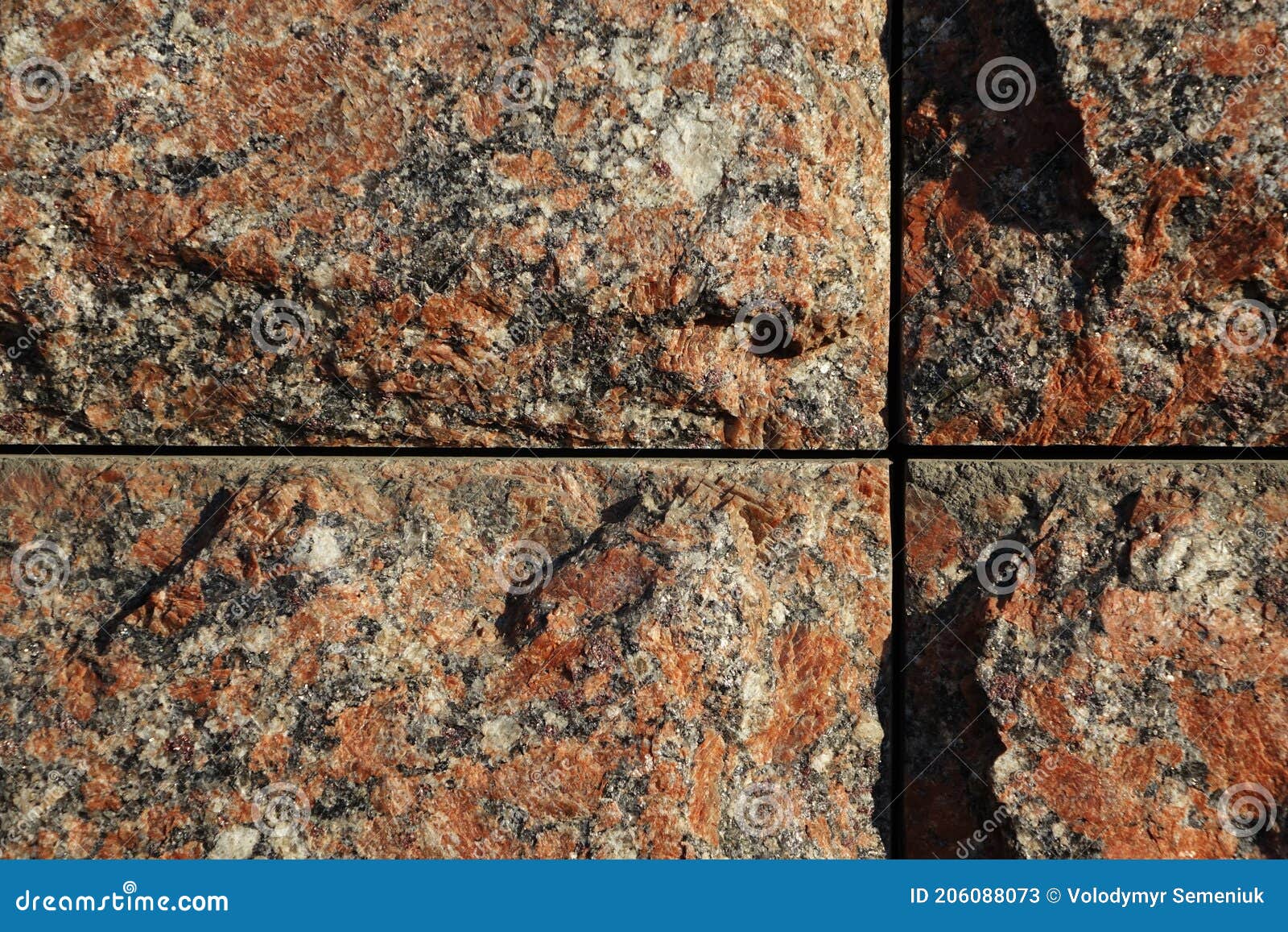 Decorative Masonry Granite Bricks of Reddish and Black Spotted Color ...