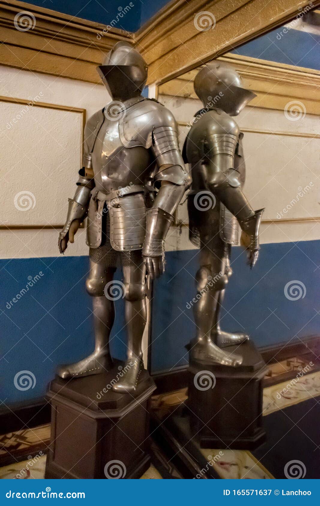 Decorative Medieval Armor Reflected in a Mirror Stock Image - Image of ...