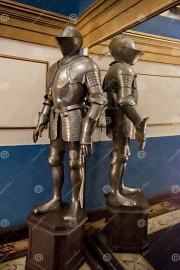 Decorative Medieval Armor Reflected in a Mirror Stock Image - Image of ...