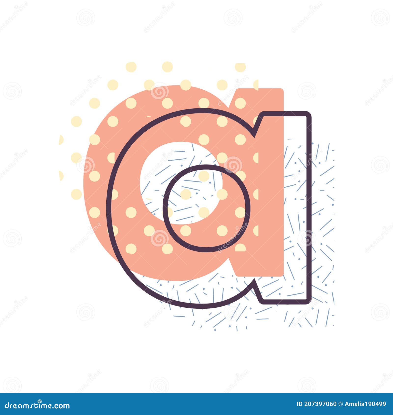 Decorative Memphis Pattern Initial Letter Vector Design Stock Vector ...