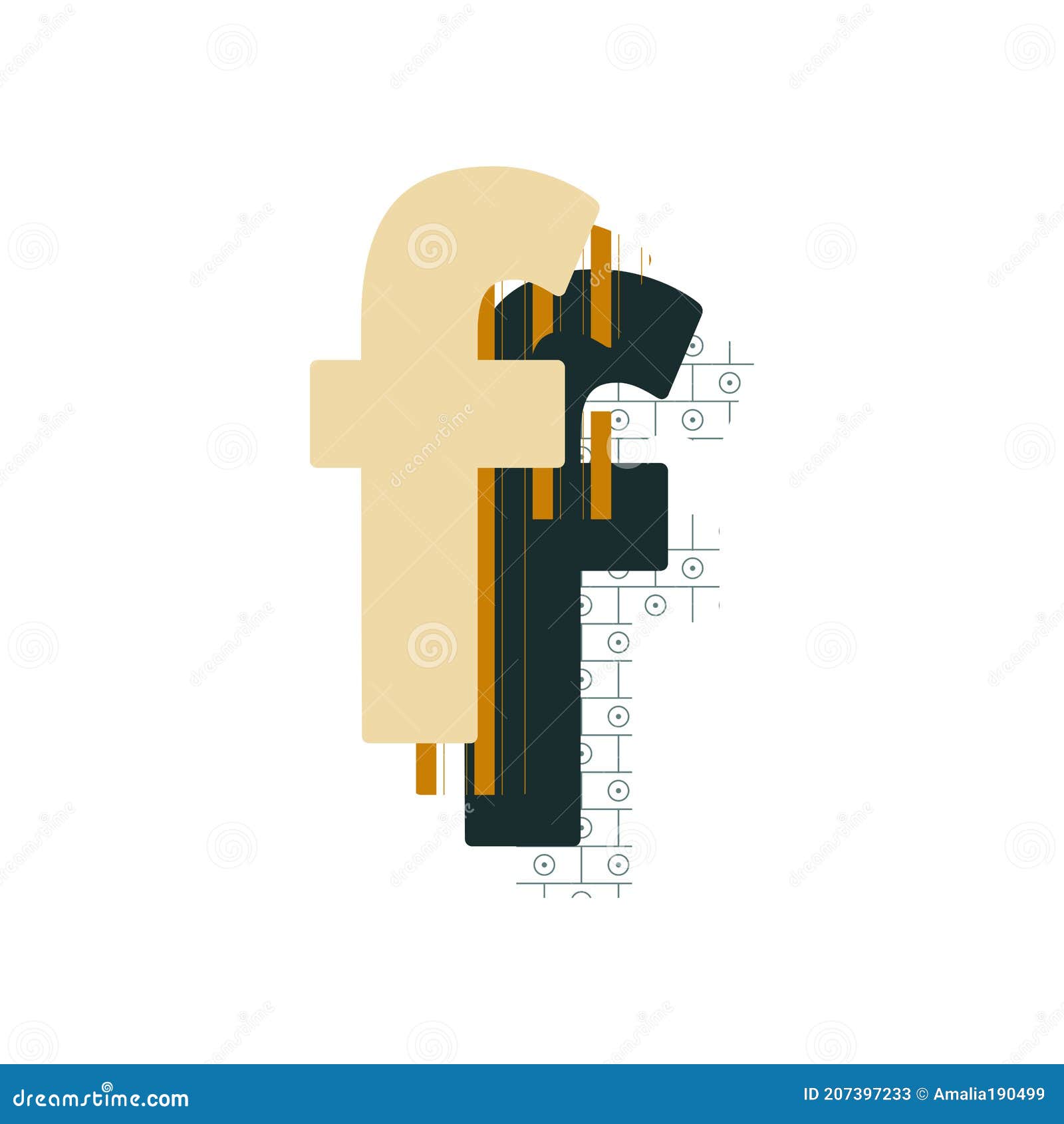 Decorative Memphis Pattern Initial Letter Vector Design Stock Vector ...