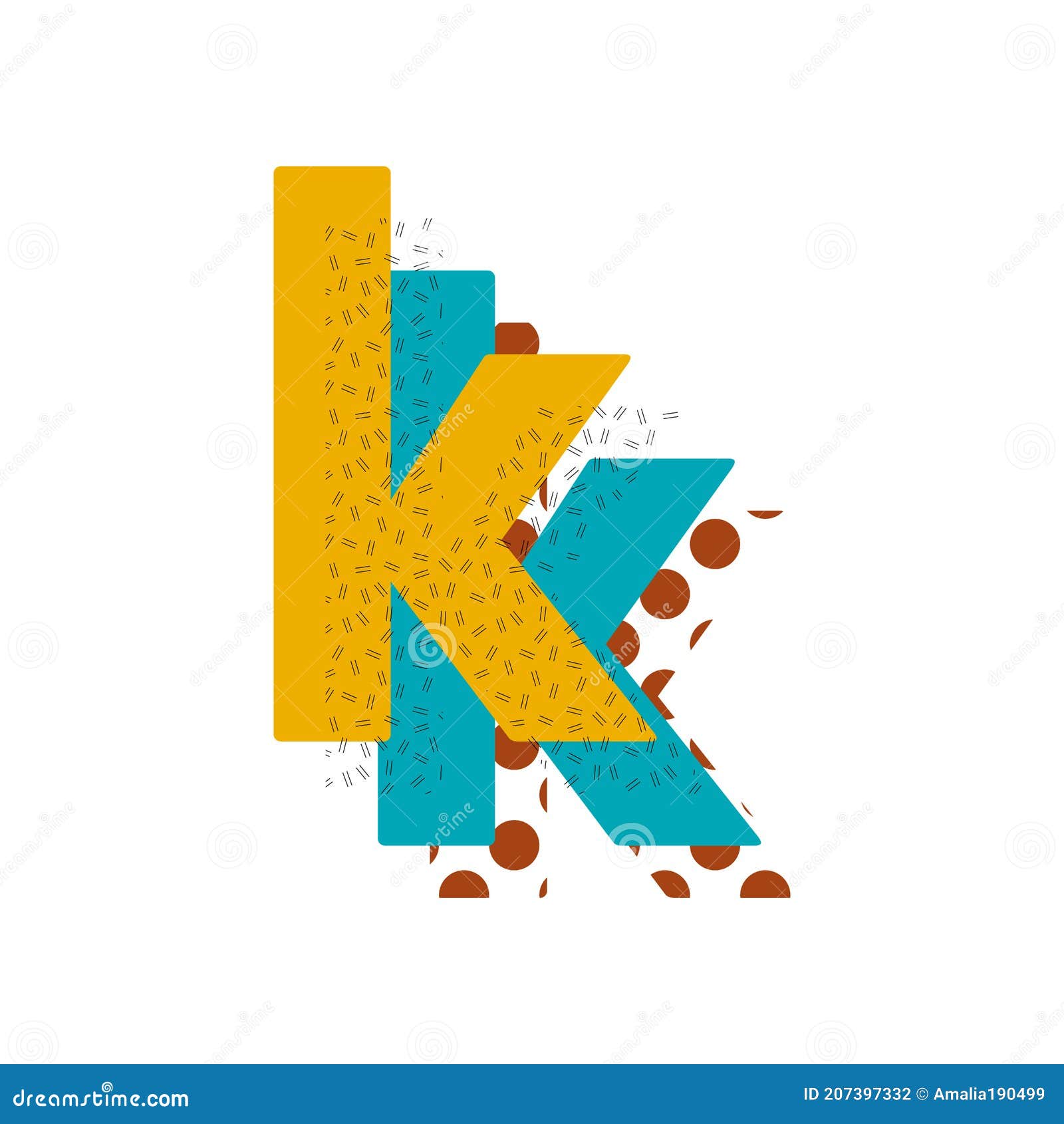 Decorative Memphis Pattern Initial Letter Vector Design Stock Vector ...