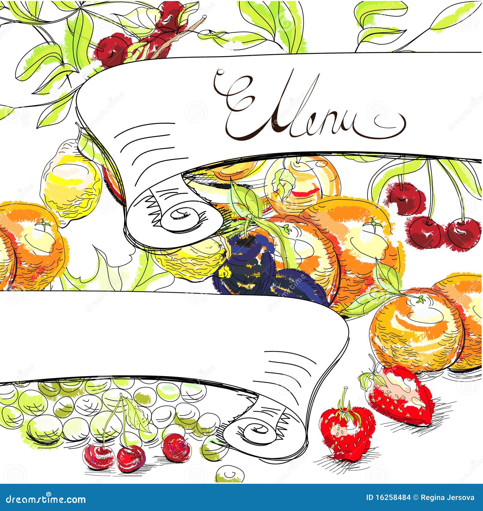 Decorative Menu And Invitation Border Elements In Golden On Isolated ...