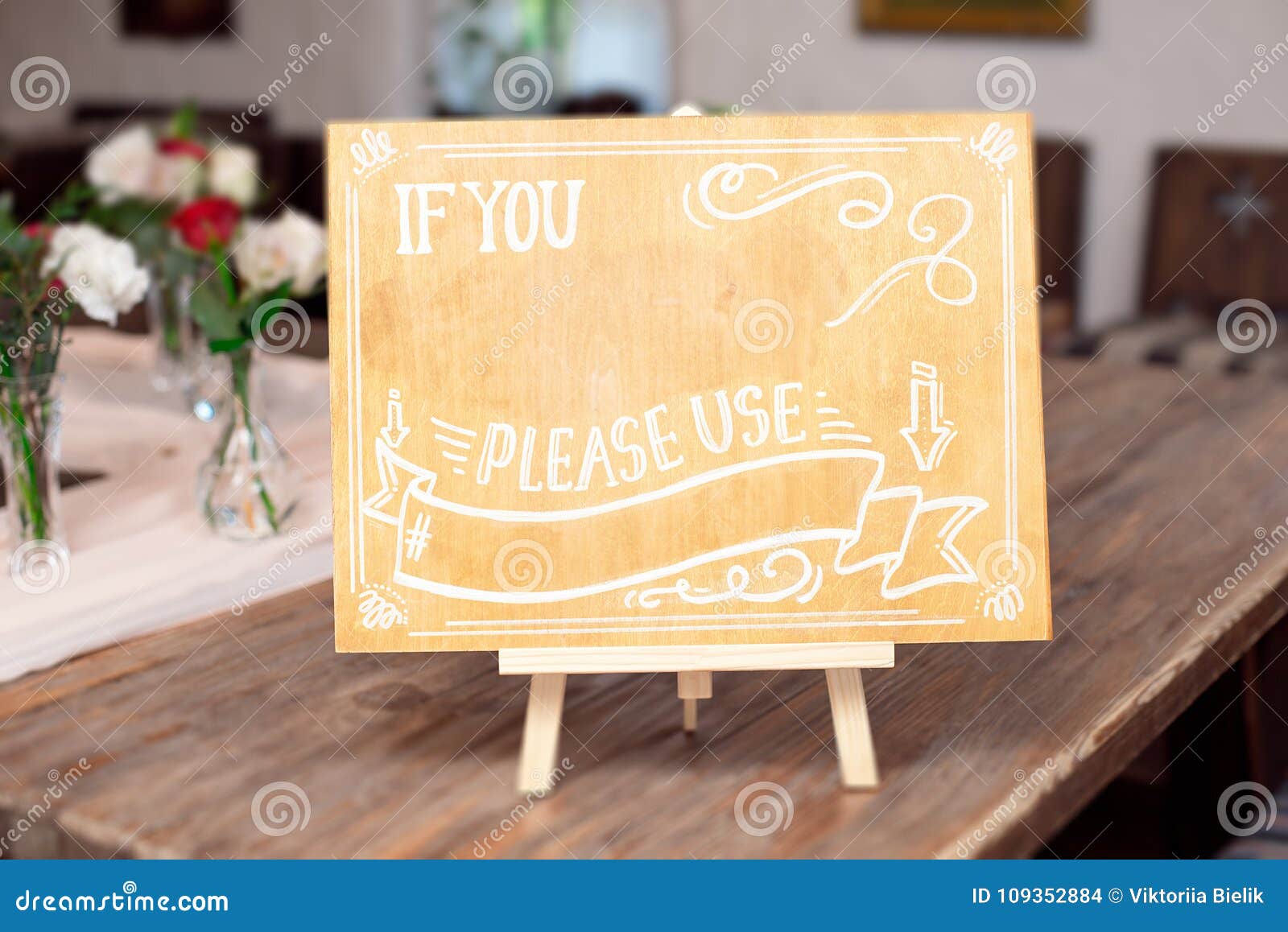 Decorative Message Board Easel Stock Photo - Image of menu, background ...