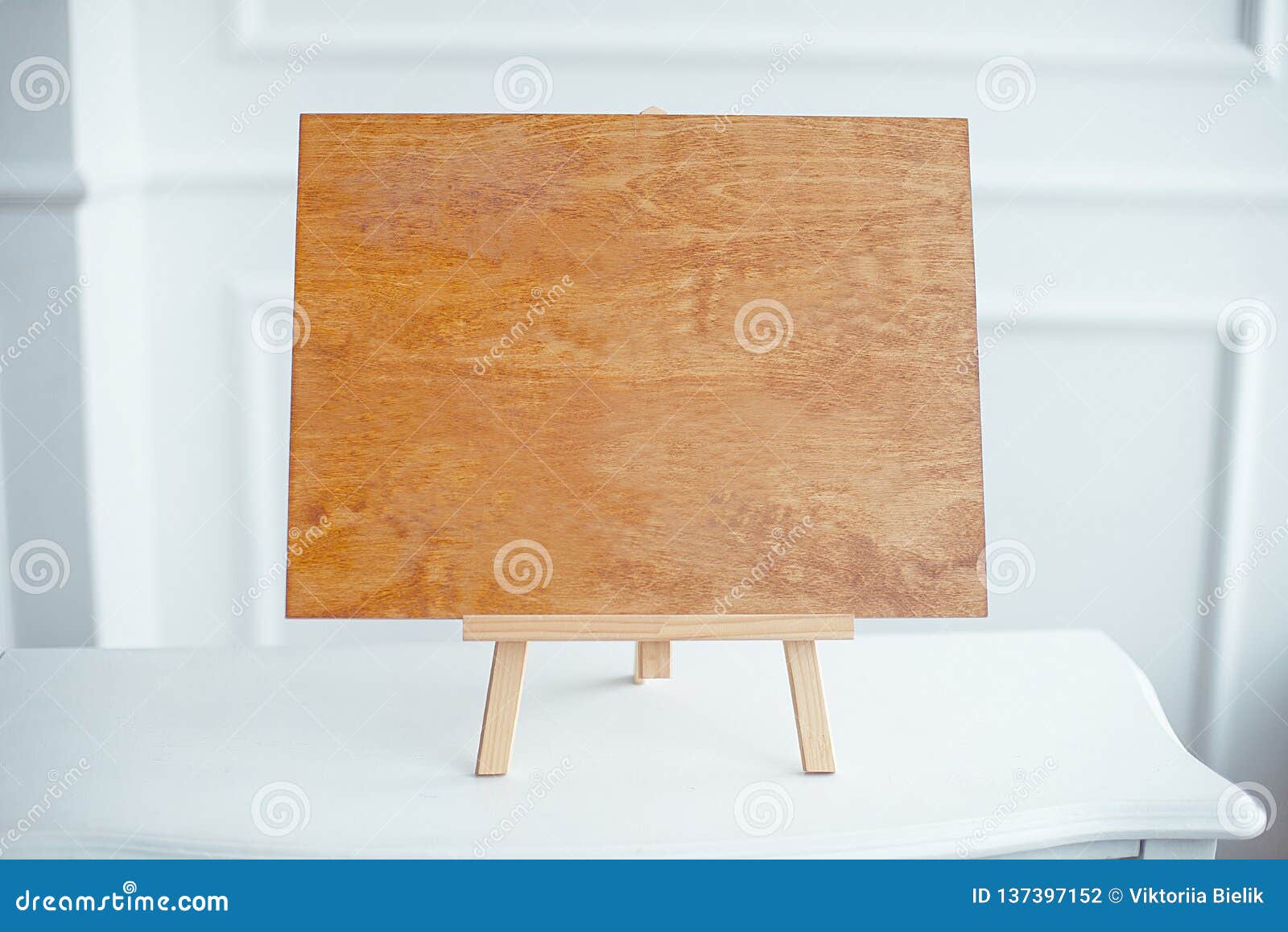 Decorative Message Board Easel with Empty Plain Board As Copy Space ...