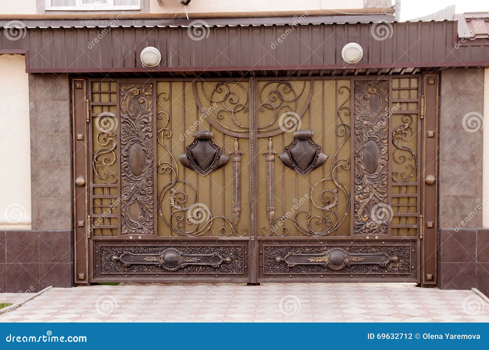Decorative metal gates stock photo. Image of architecture - 69632712